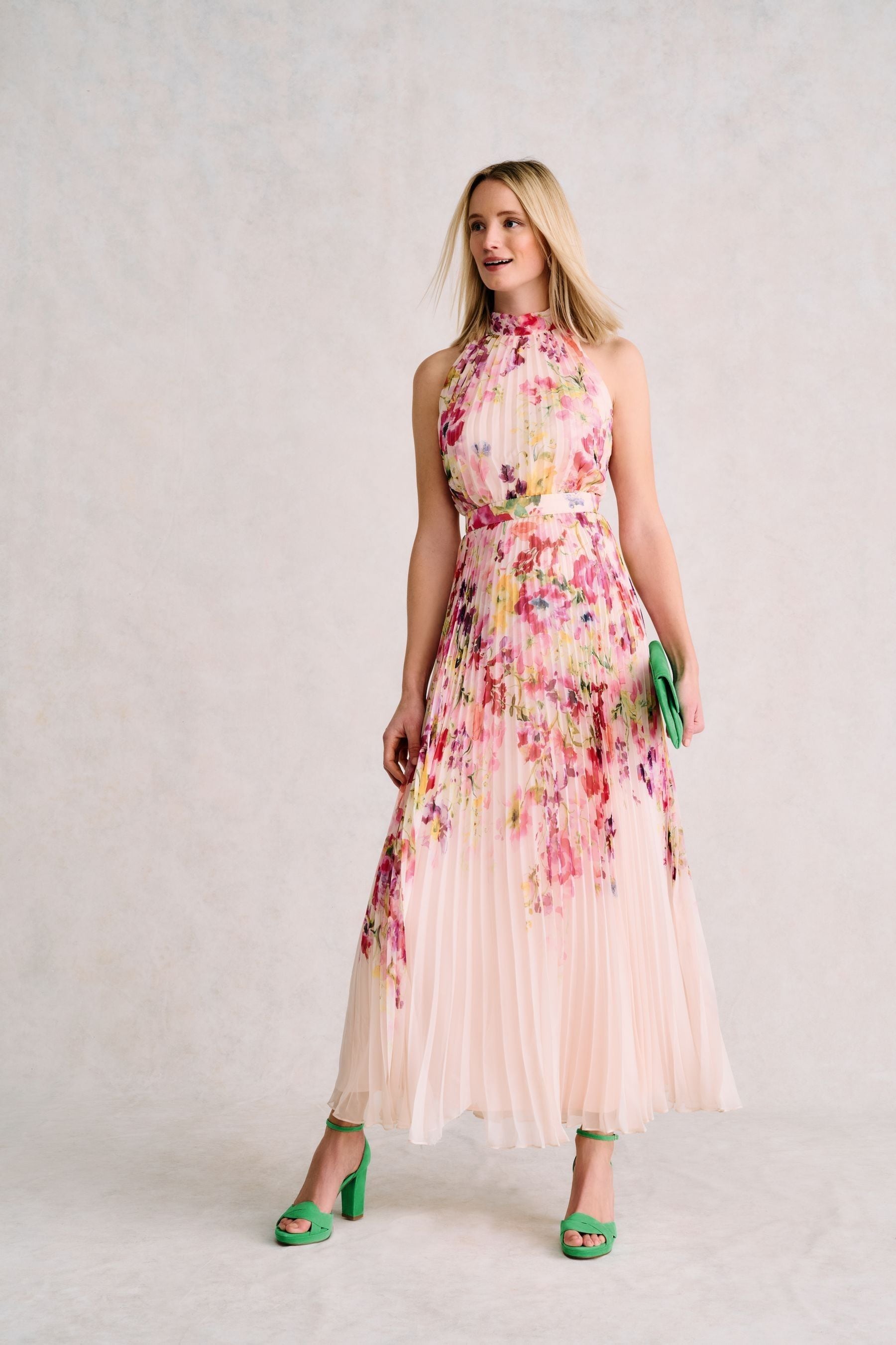 Buy Phase Eight Multi Dahlia Print Pleat Midaxi Dress from the Next UK ...