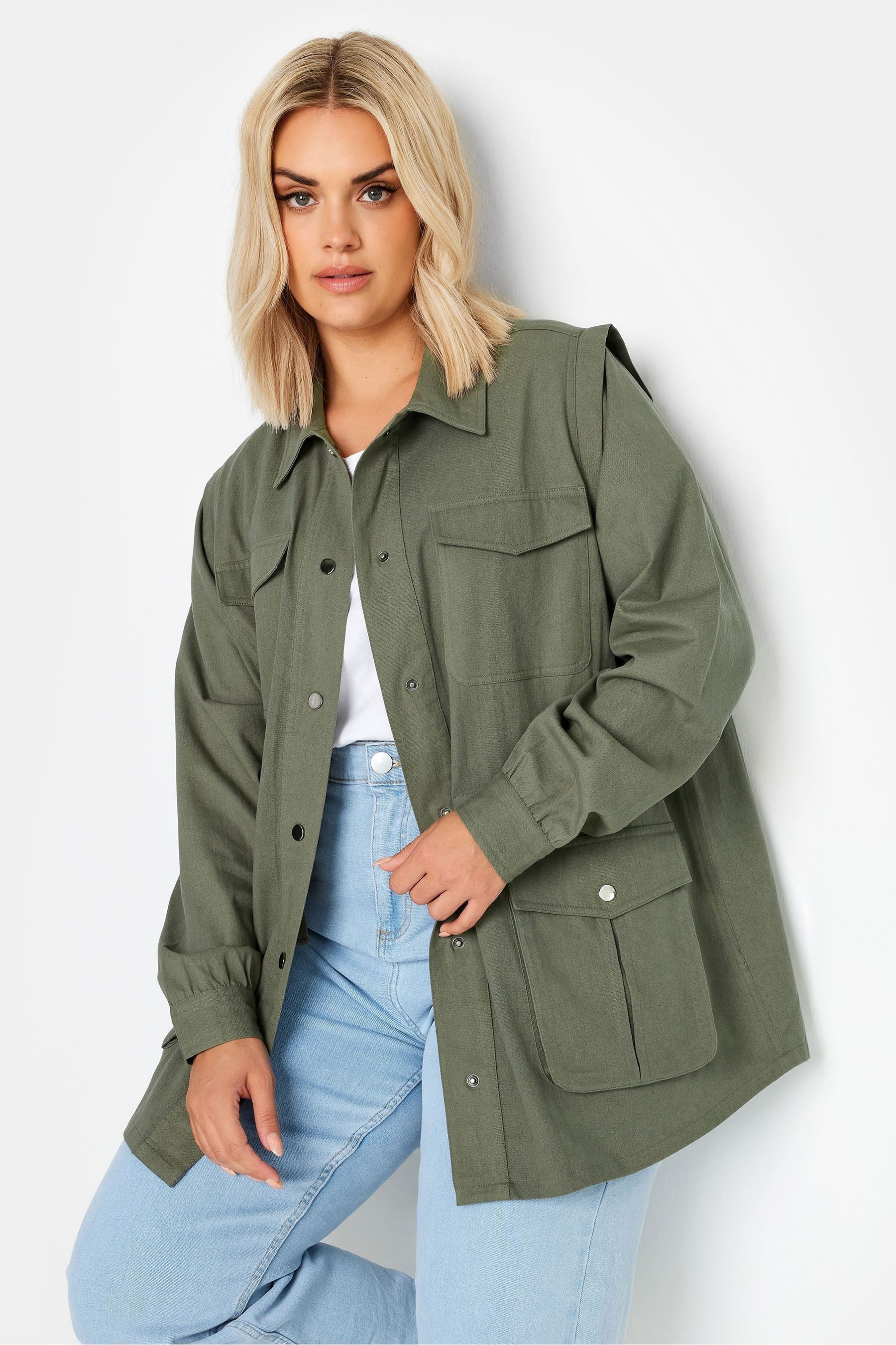 Buy Yours Curve Green 100% Cotton Carpenter Twill Jacket from the Next ...