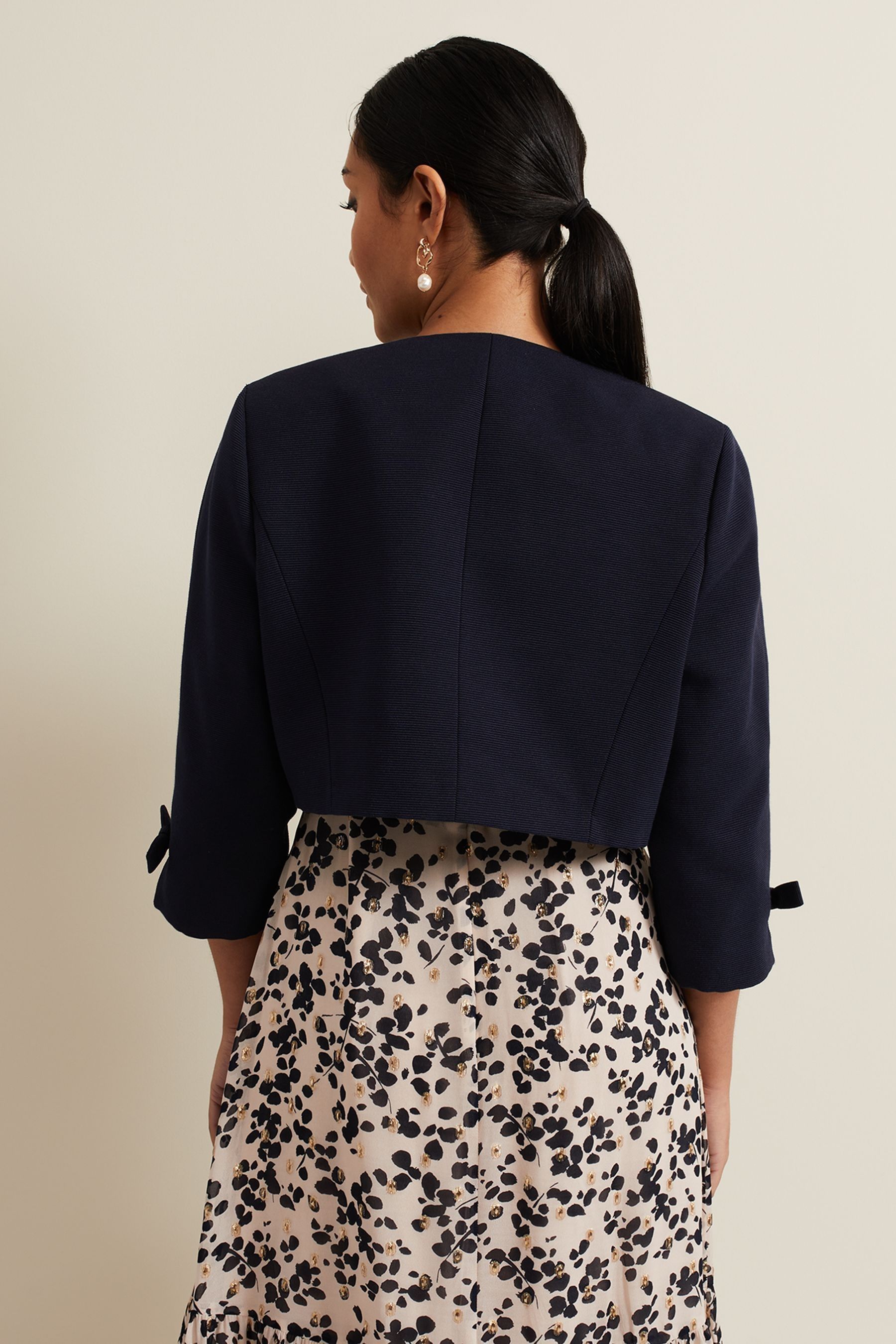 Buy Phase Eight Blue Petite Zoelle Bow Jacket from the Next UK online shop