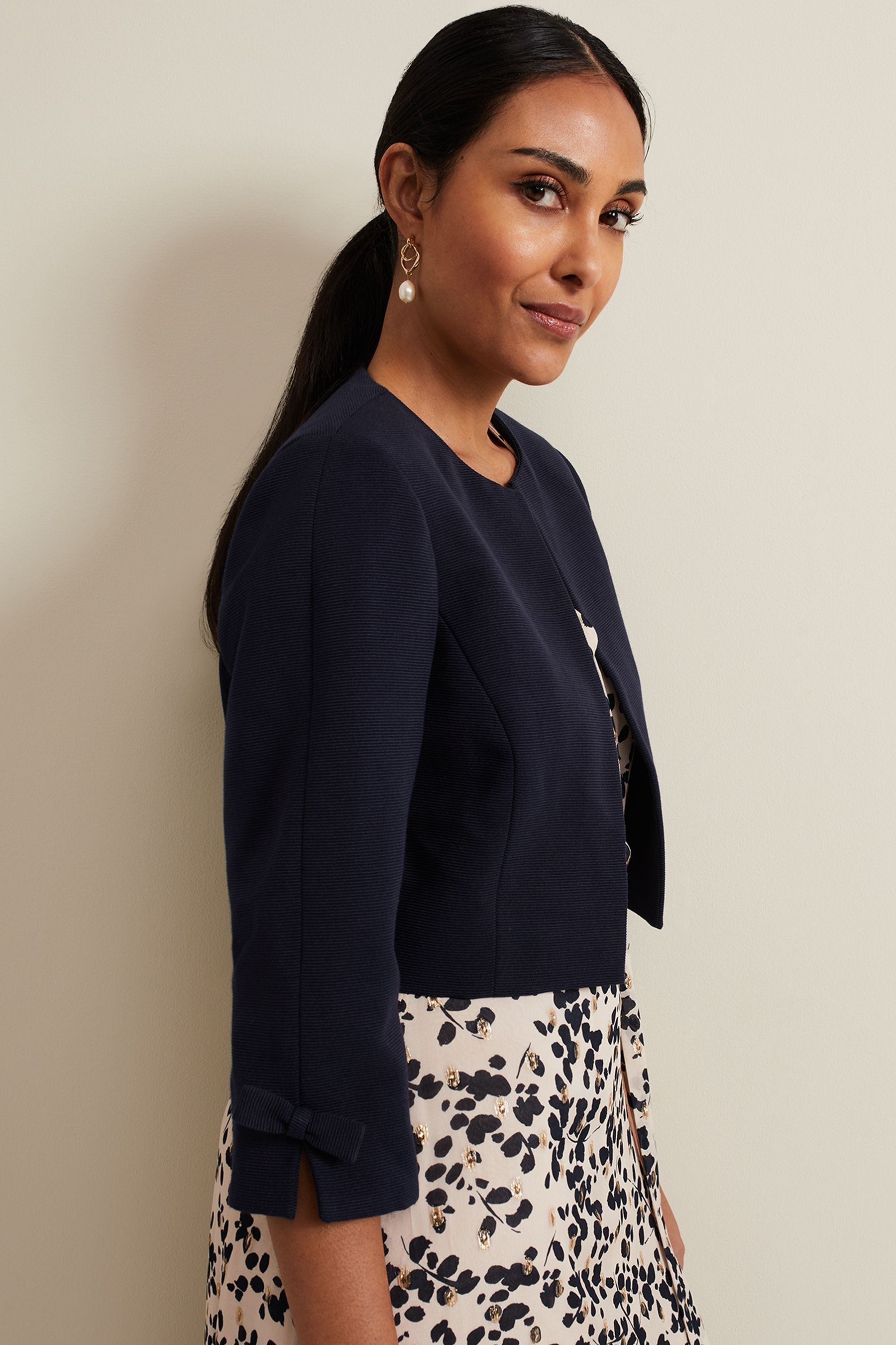 Buy Phase Eight Blue Petite Zoelle Bow Jacket from the Next UK online shop