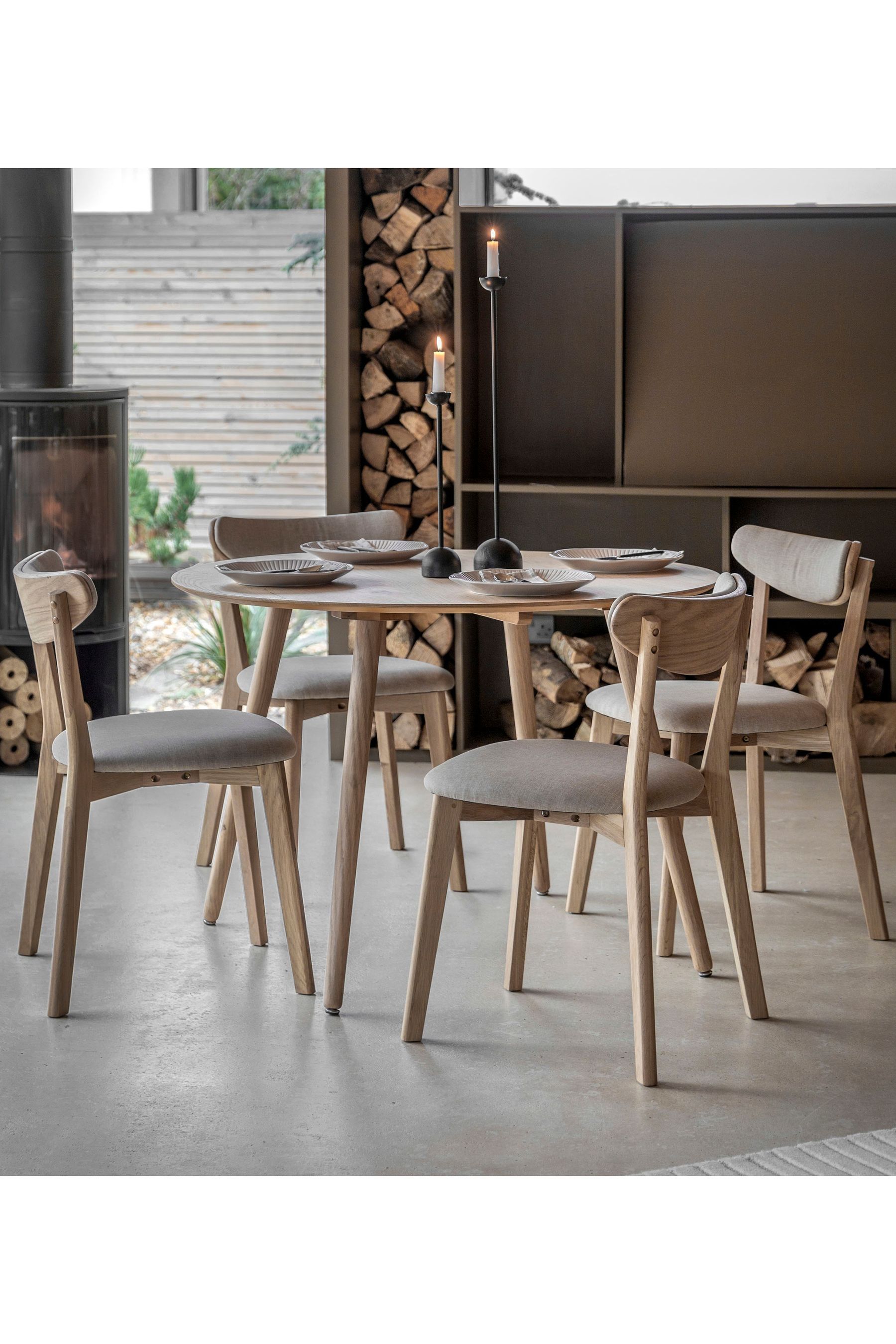 Buy Gallery Home Natural Temara Oak Style 4 Seater Round Dining Table ...