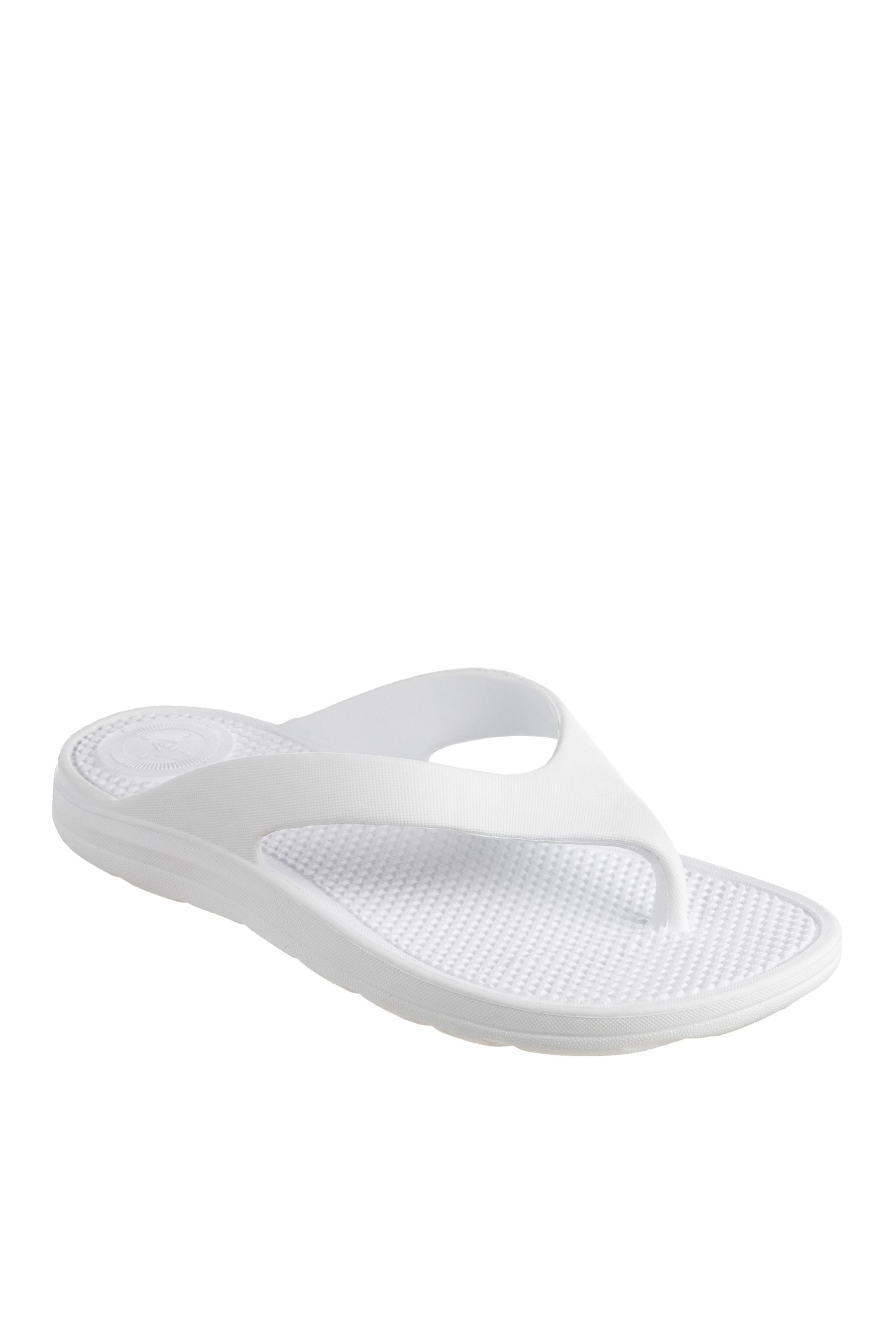 Buy Totes White Ladies Solbounce Toe Post Flip Flops Sandals from the ...