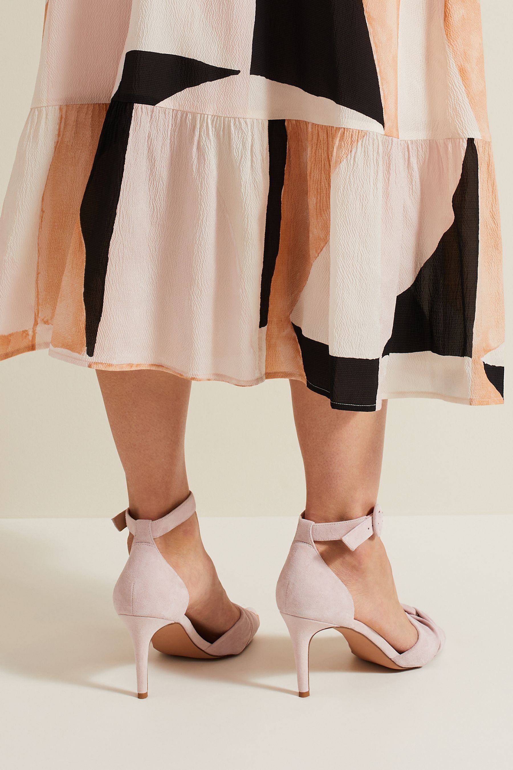 Buy Phase Eight Pink Suede Twist Ankle Strap Heeled Shoes from the Next ...