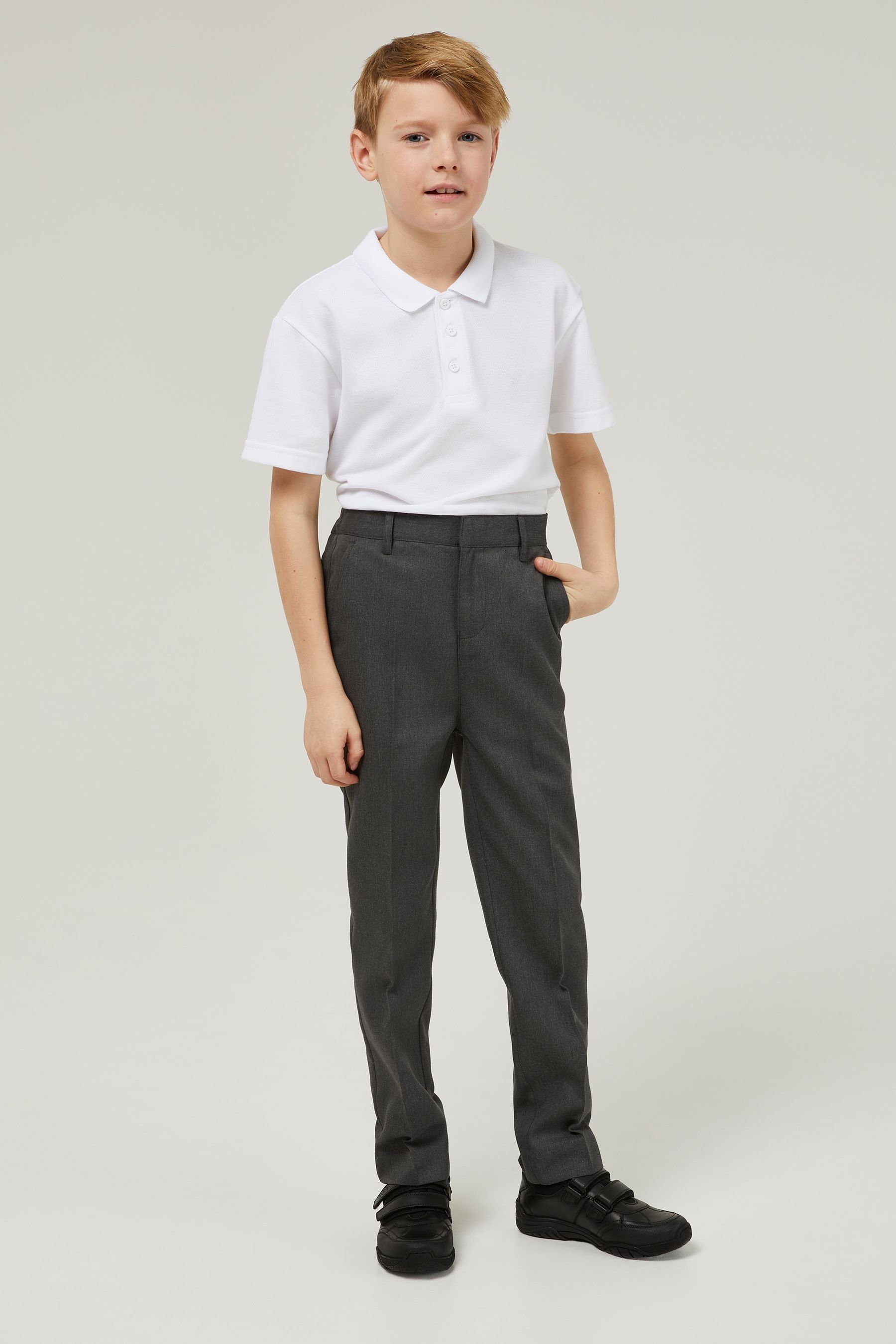 Buy Trutex Boys Regular Leg Grey 2 Pack School Trousers from the Next ...