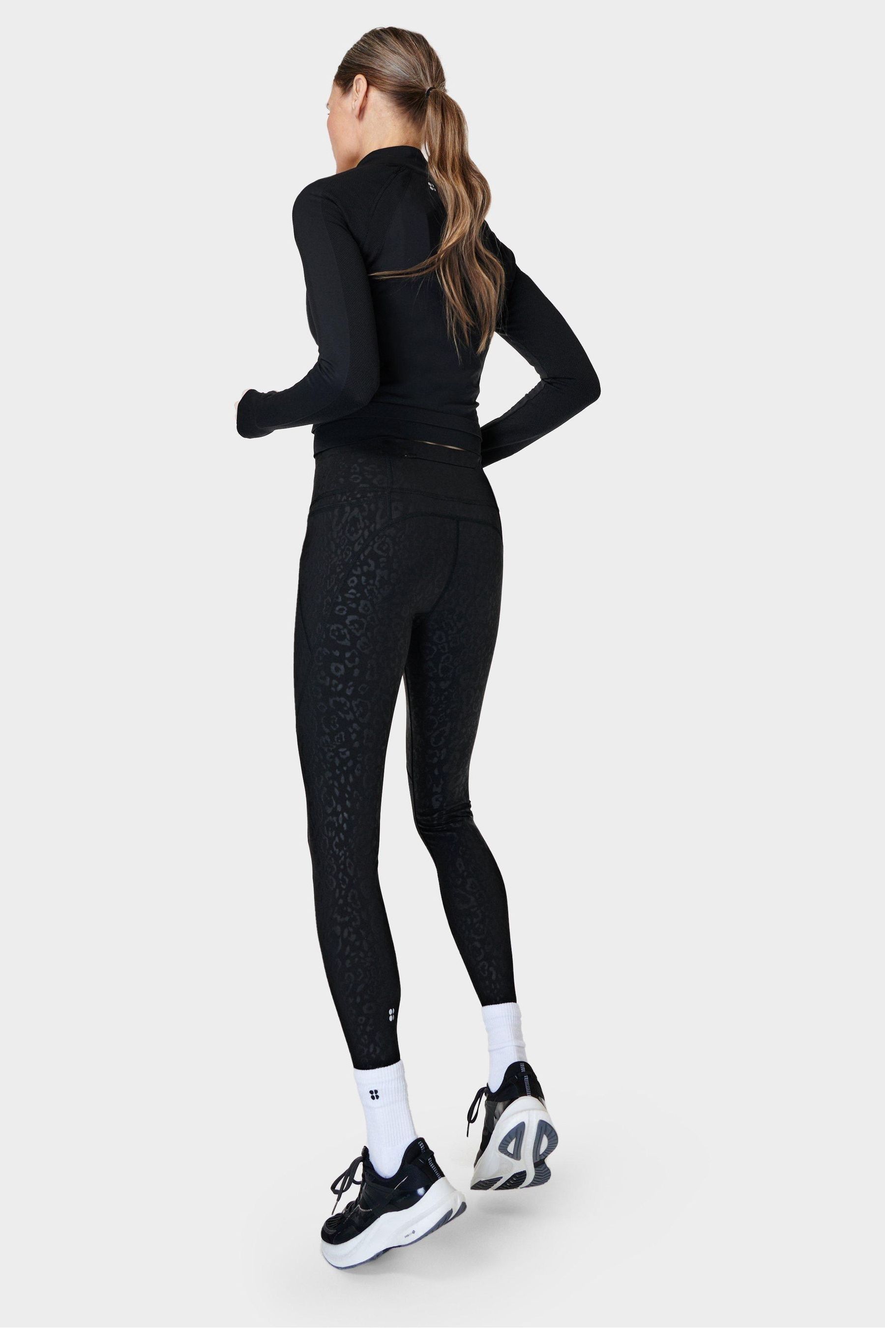 Buy Sweaty Betty Black Leopard Emboss Print Full Length Power Workout ...