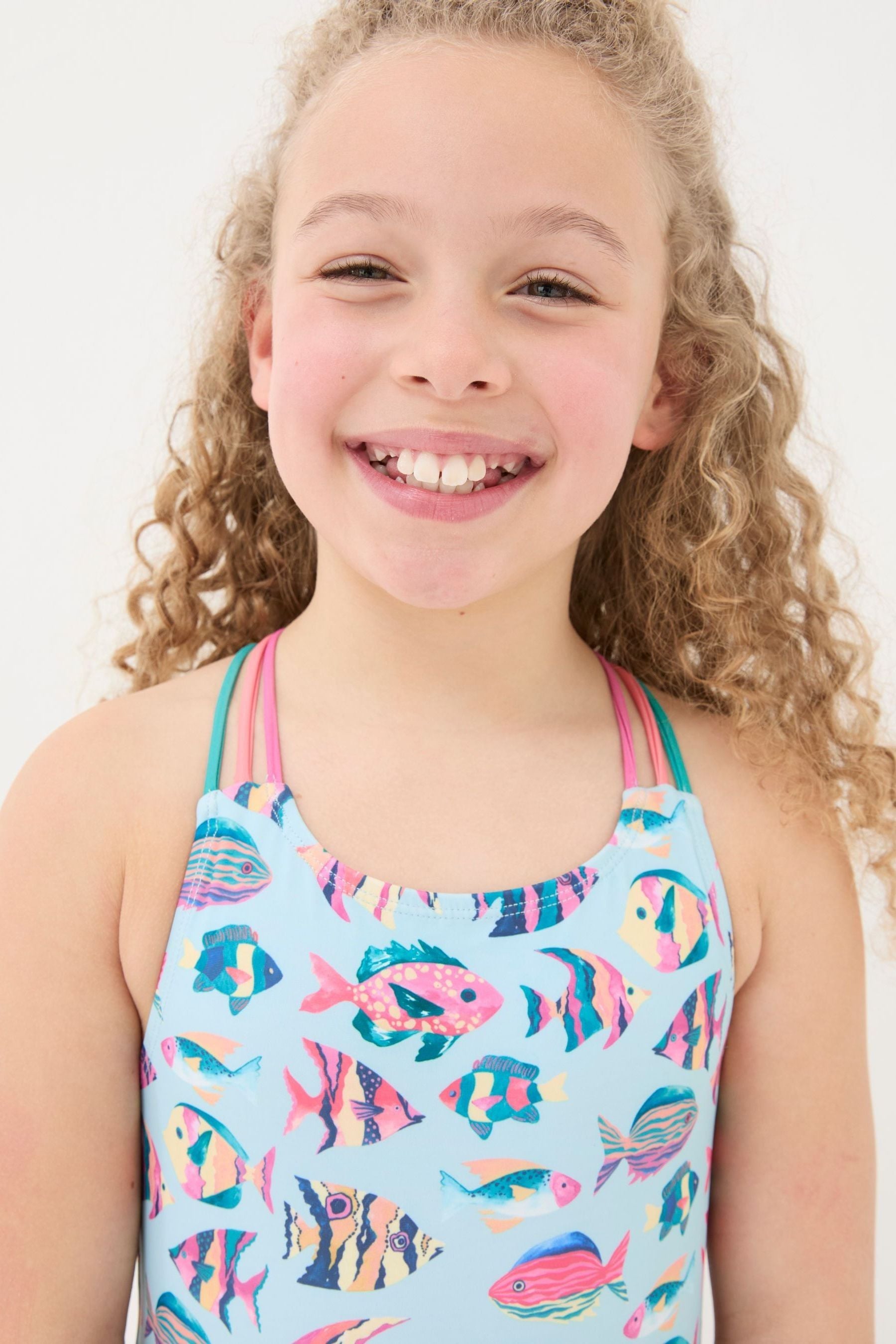 Buy FatFace Blue Tropical Fish Swimsuit from the Next UK online shop