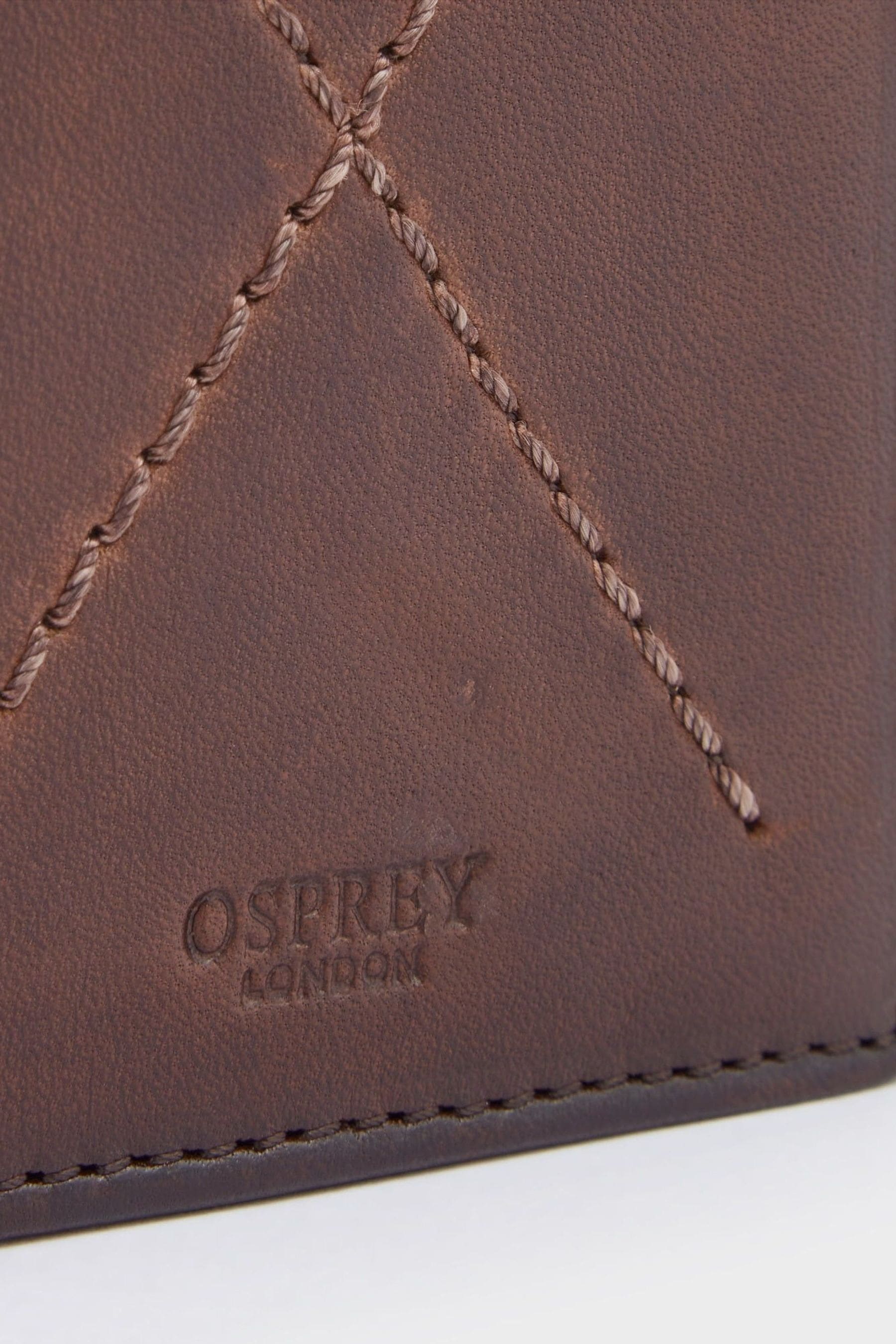 Buy OSPREY LONDON The X Stitch Micro Leather RFID Card & Coin Brown ...