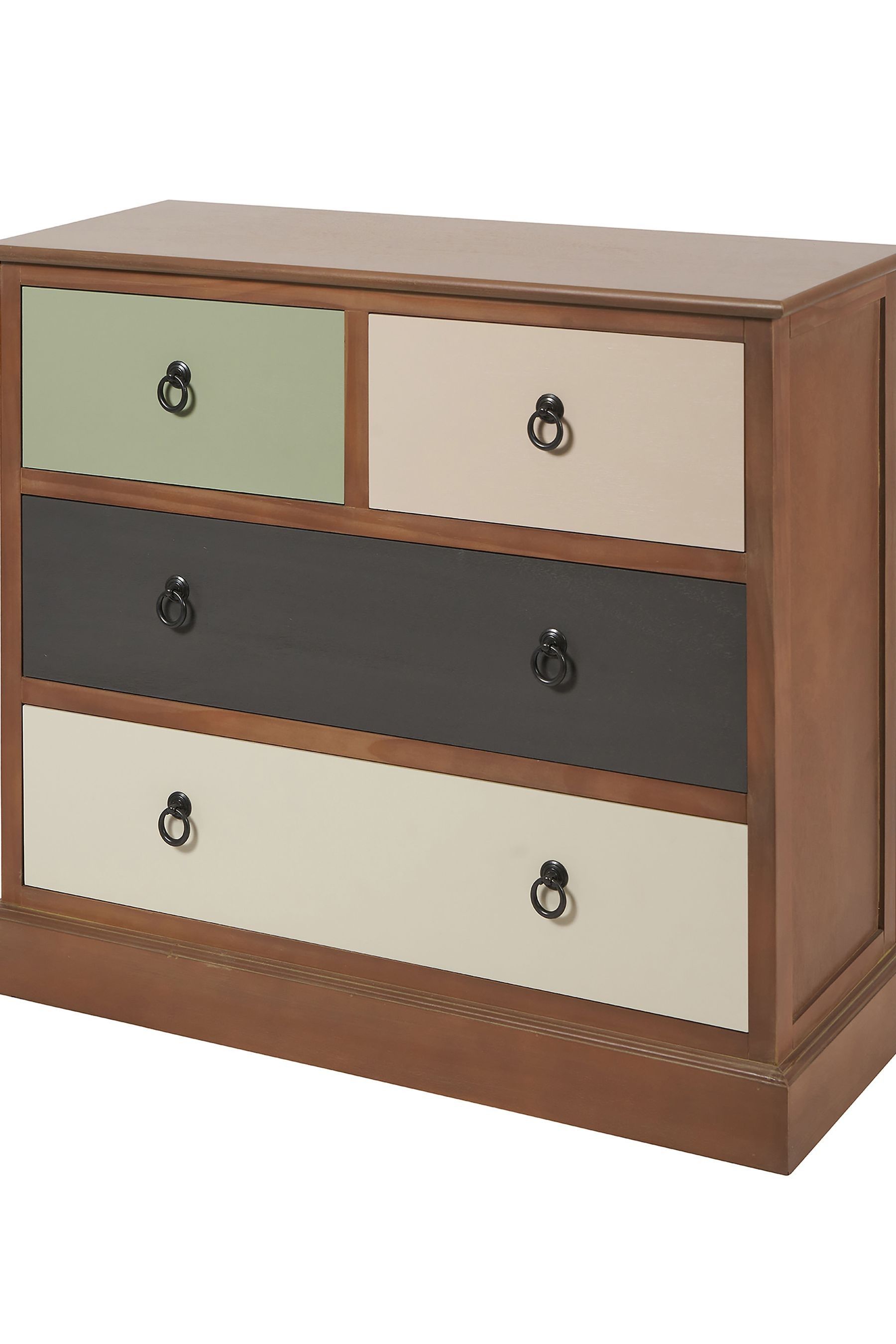 Buy Pacific Multi Loft Pine Wood Sage Multicoloured 4 Drawer Unit from ...