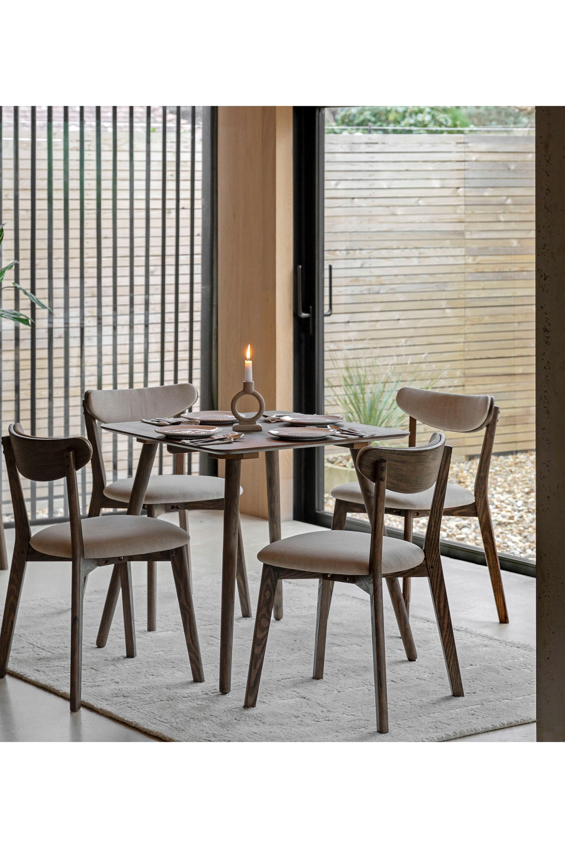 Buy Gallery Home Dark Wood Temara Oak Style 4 Seater Square Dining ...