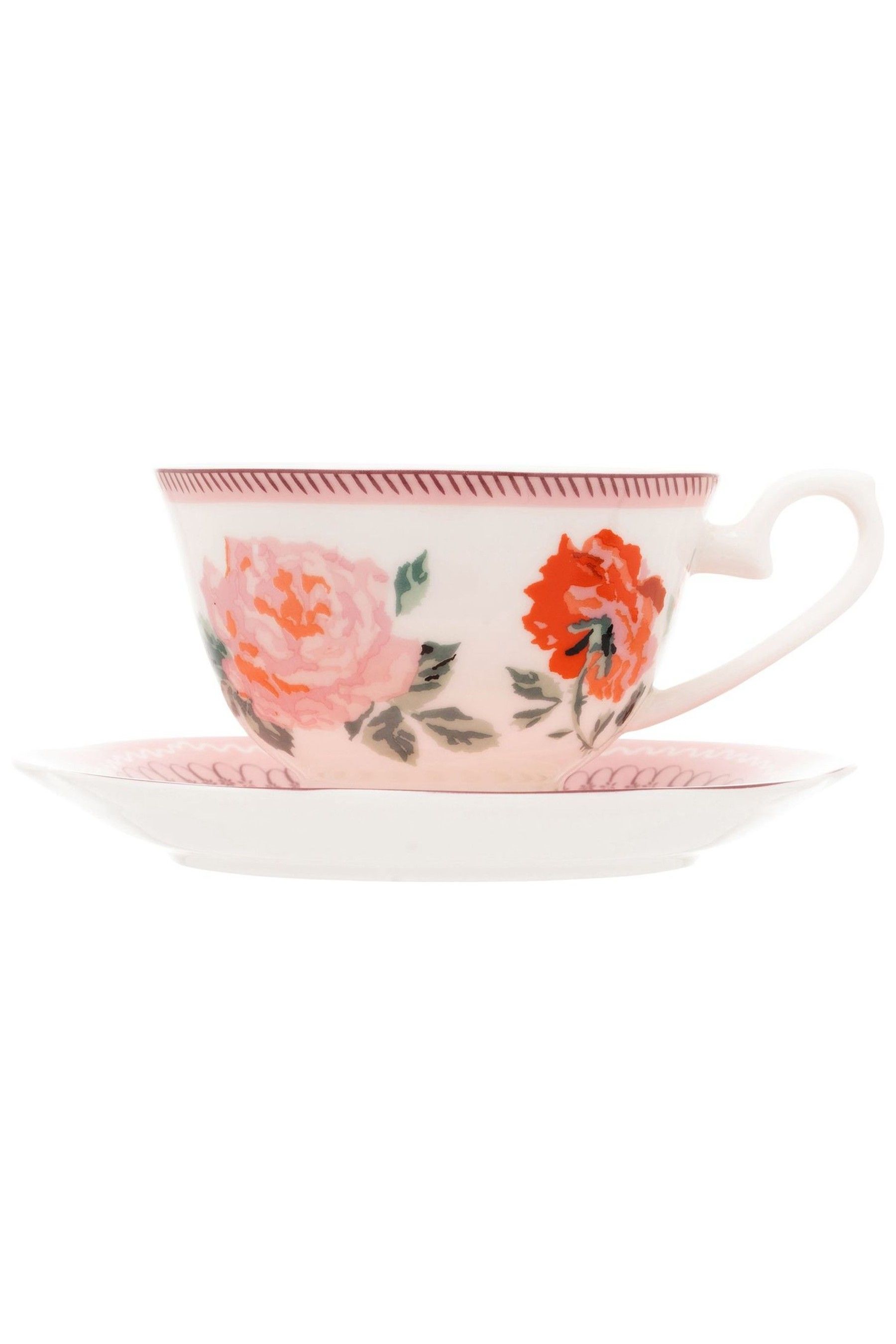 Buy Cath Kidston Set of 2 CK Archive Rose Teacup & Saucer from the Next ...