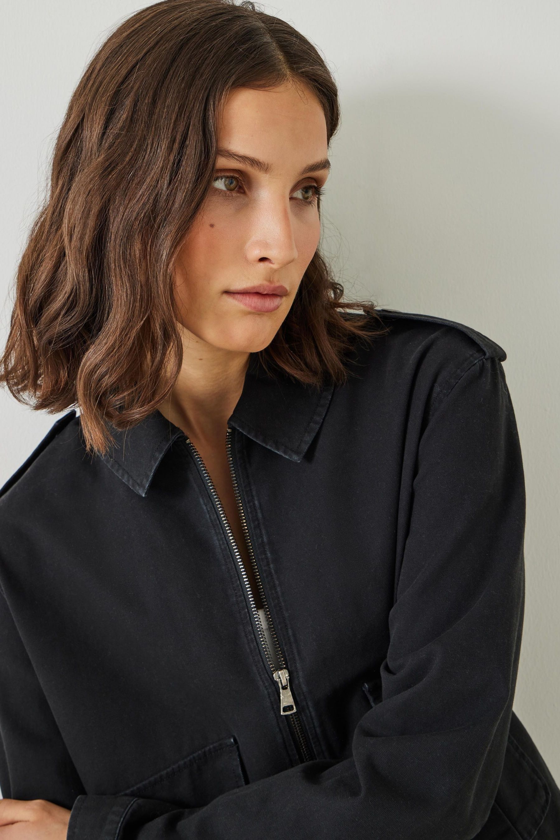 Buy Hush Black Laurie Zip-Up Utility Jacket from the Next UK online shop