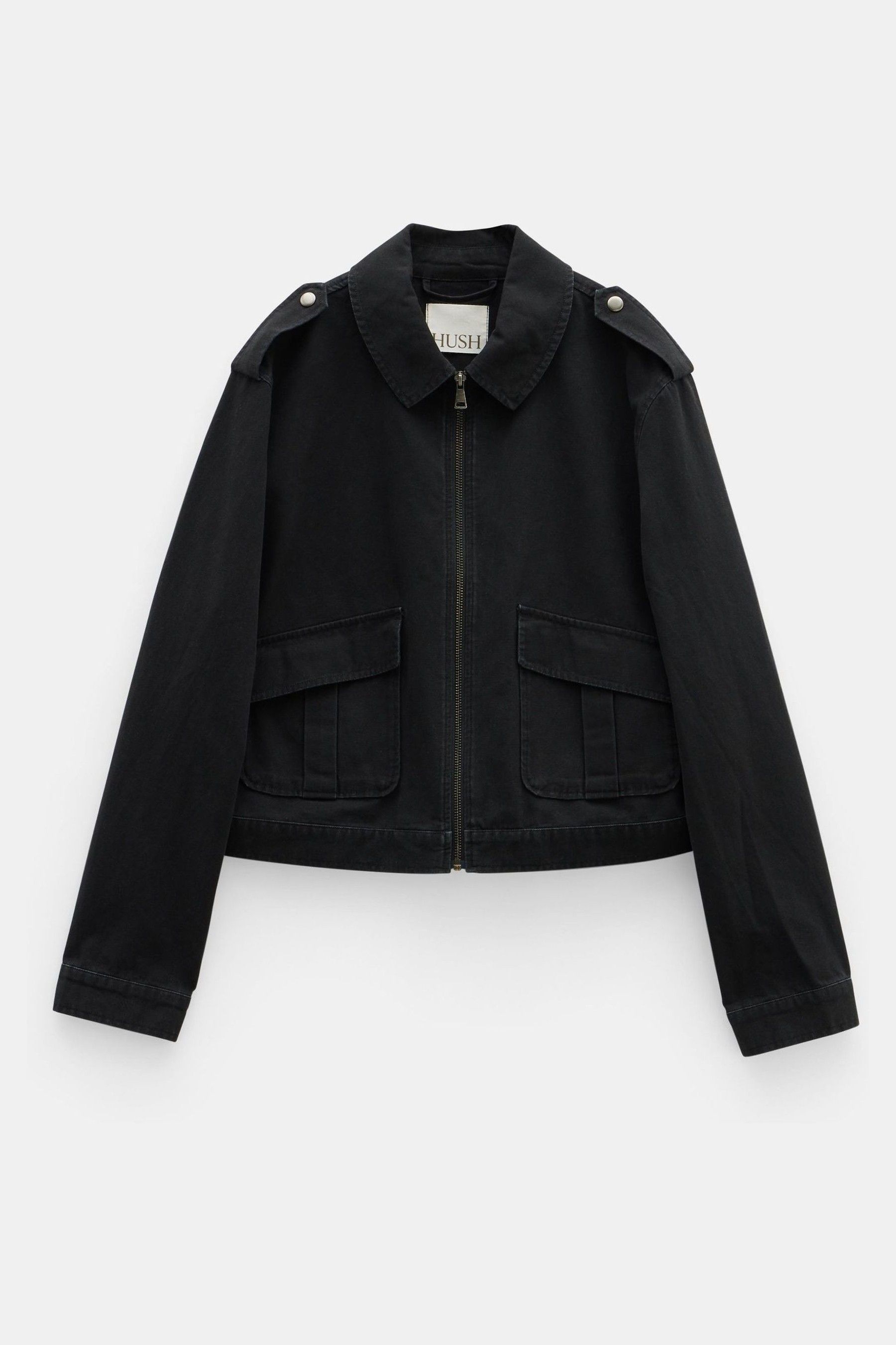 Buy Hush Black Laurie Zip-Up Utility Jacket from the Next UK online shop