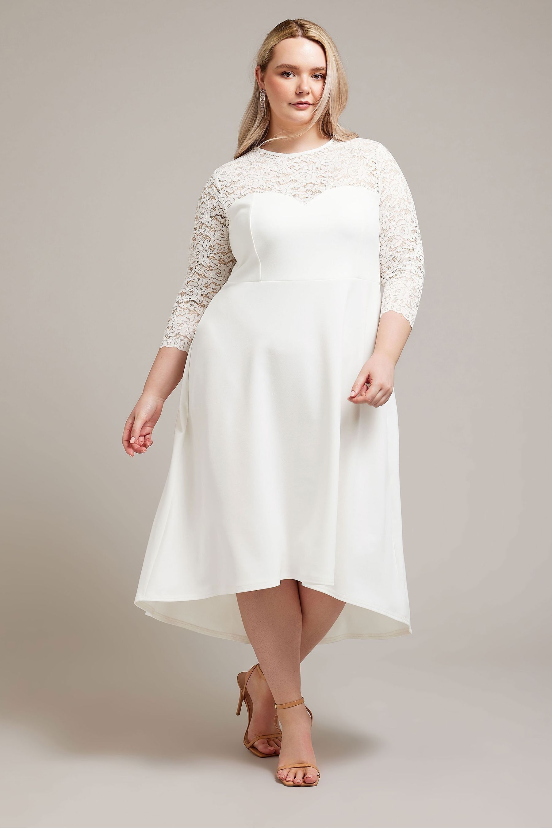 Buy Yours Curve White Lace Sweetheart Dress from Next Ireland