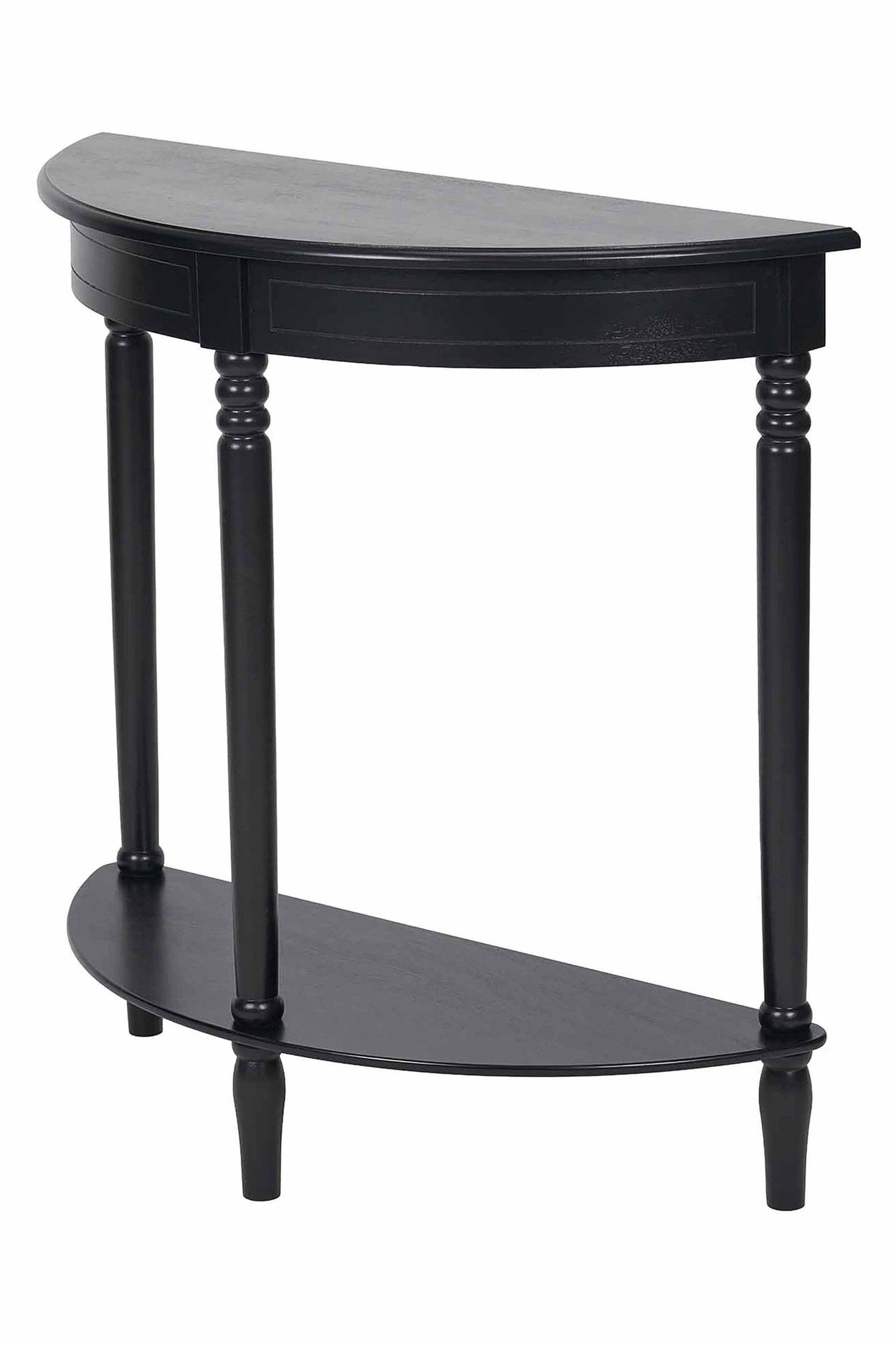 Buy Pacific Black Heritage Pine Wood Half Moon Console Table from the ...