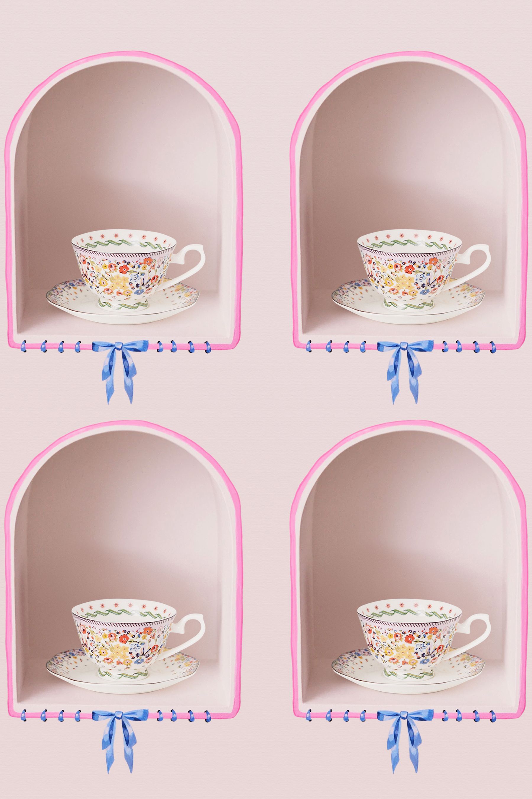 Buy Cath Kidston Set of 2 CK Harmony Ditsy Teacup & Saucer from the ...