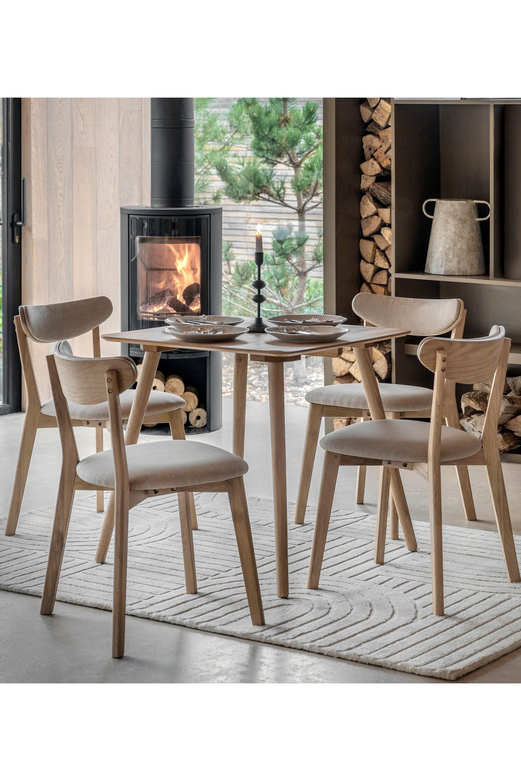 Buy Gallery Home Natural Temara Oak Style 4 Seater Square Dining Table ...