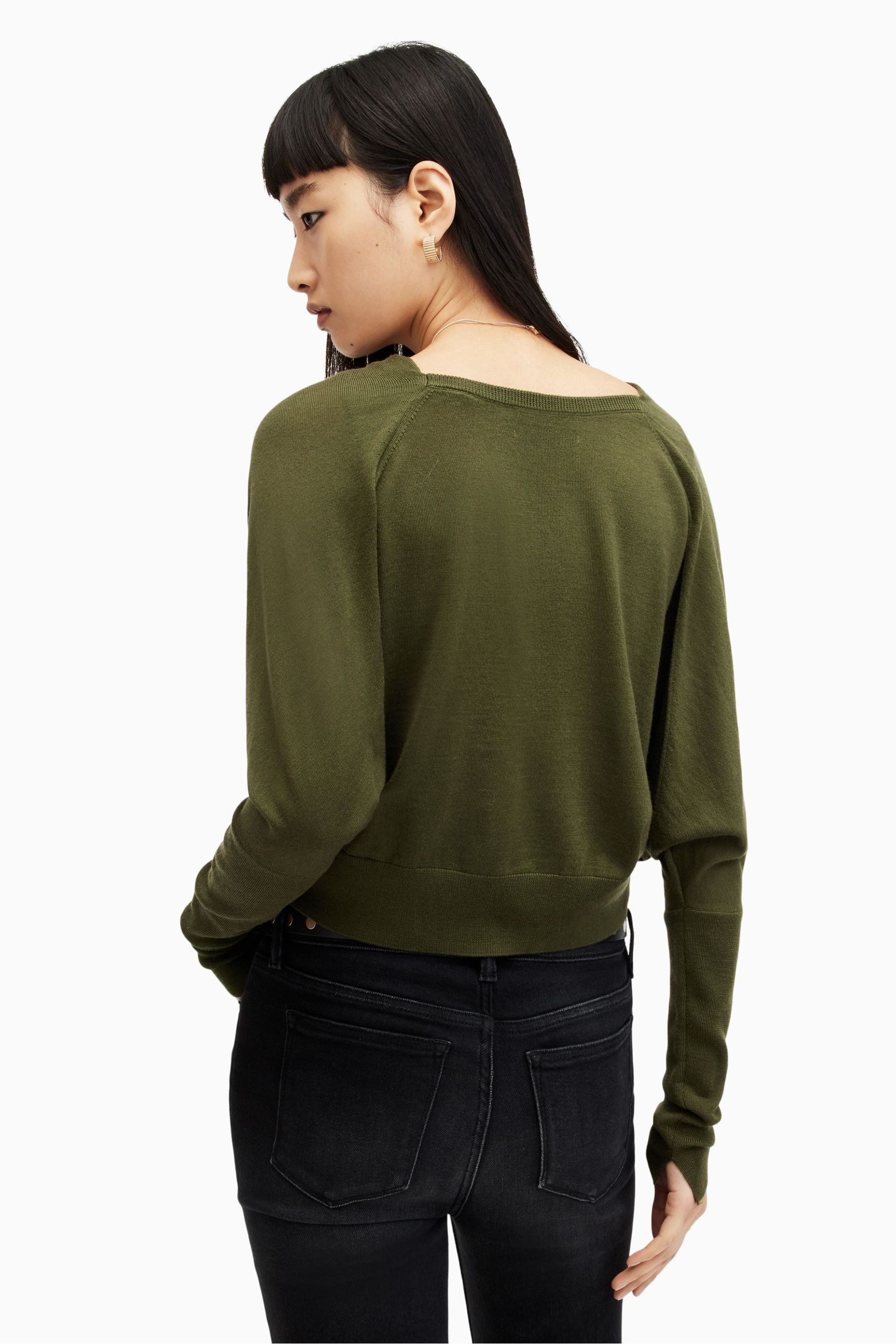 Buy AllSaints Green Ridley M Crop Jumper from the Next UK online shop