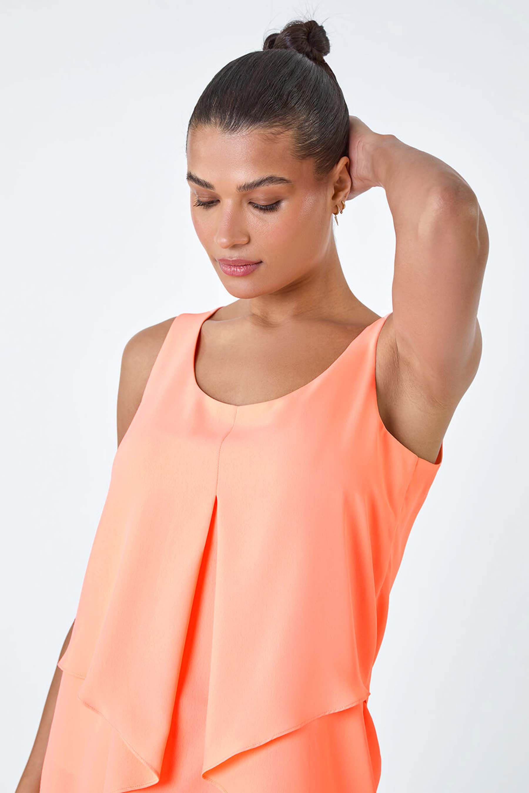 Buy Roman Orange Asymmetric Sleeveless Vest Top from the Next UK online ...