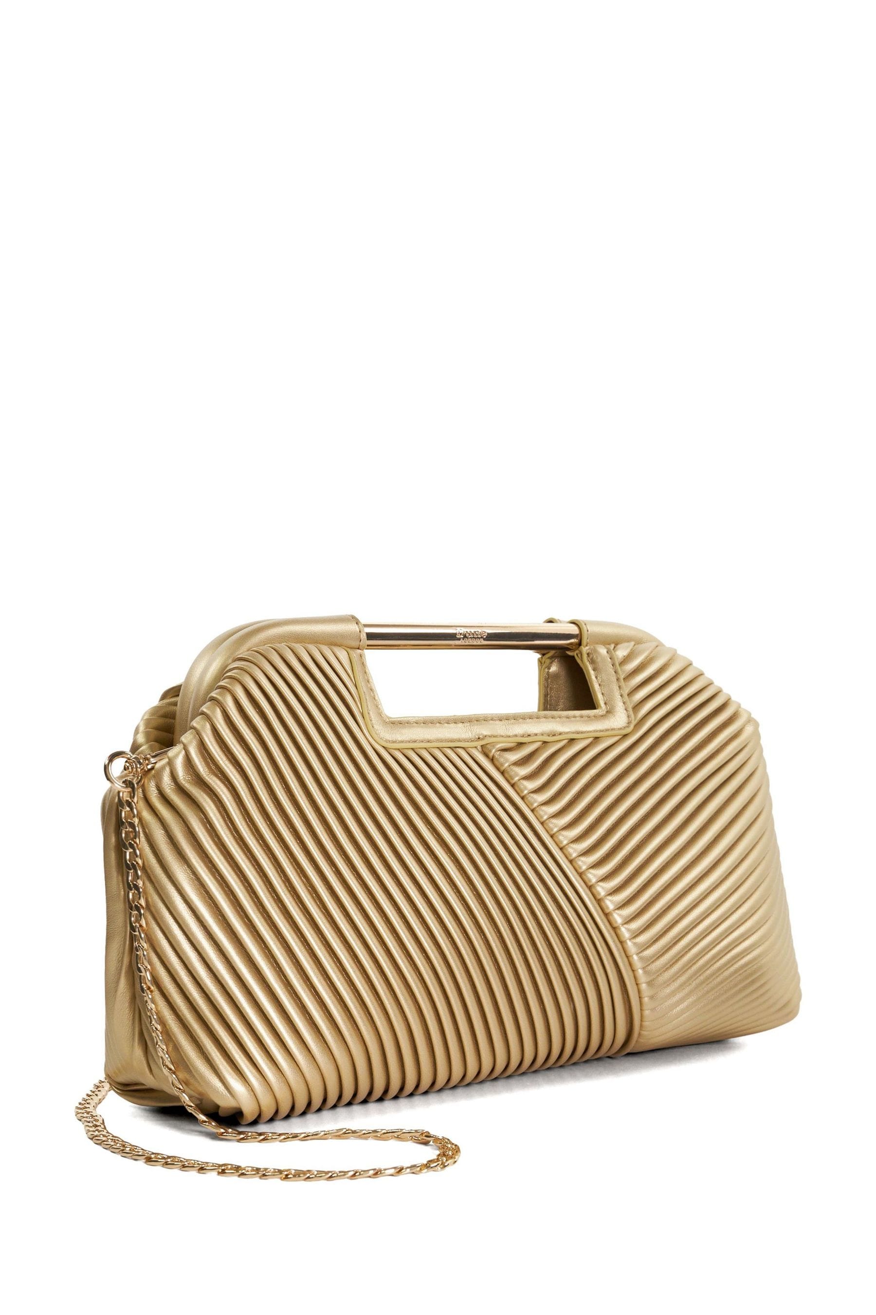 Buy Dune London Gold Ebec Pleated Framed Clutch Bag from the Next UK ...