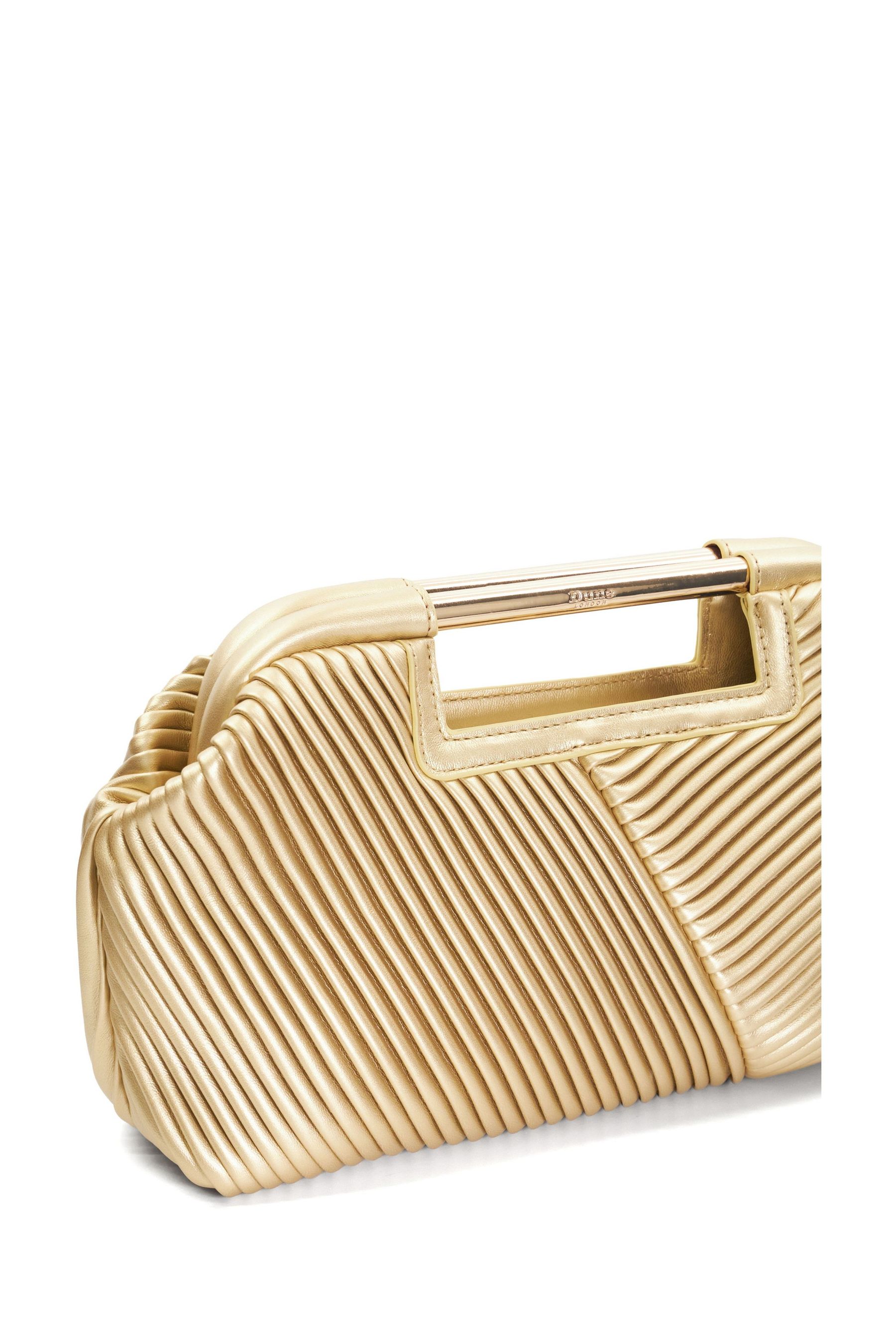 Buy Dune London Gold Ebec Pleated Framed Clutch Bag from the Next UK ...