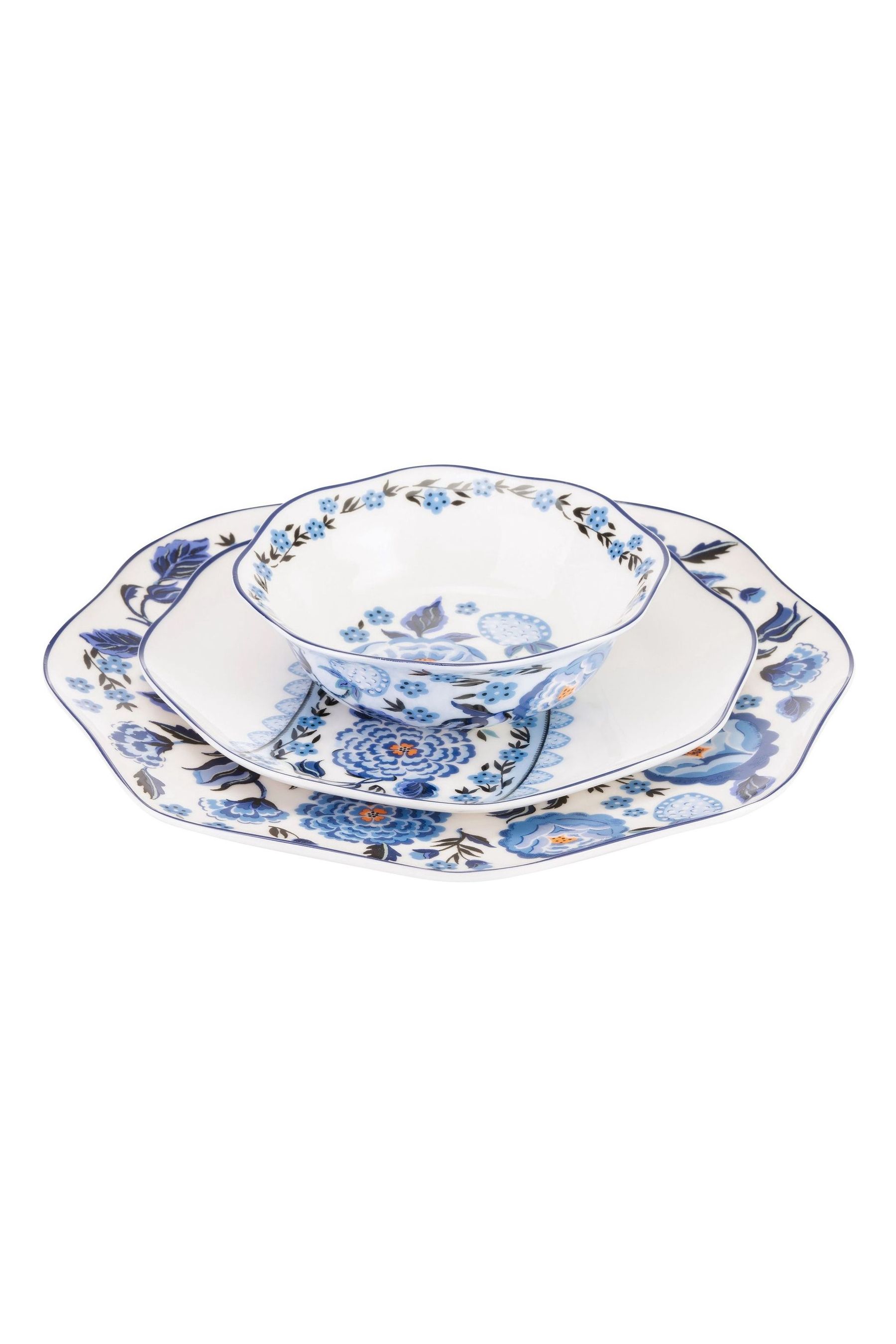 Buy Cath Kidston Blue Strawberry Garden 12 Piece Dinner Set from the ...