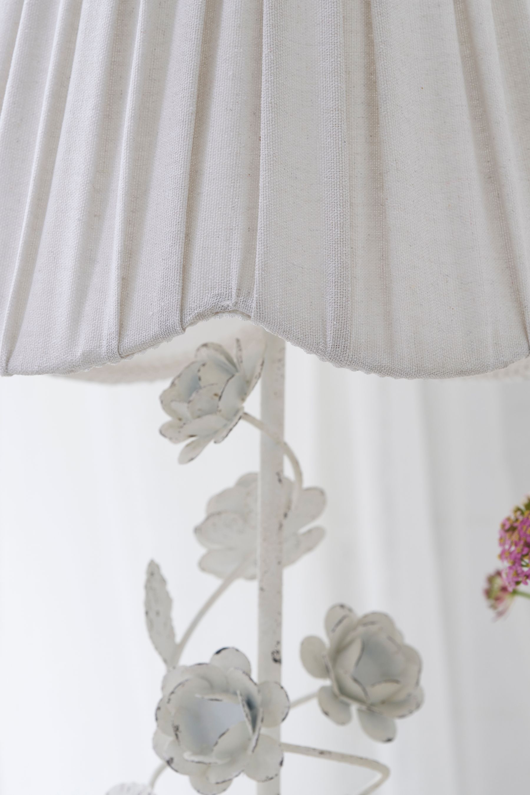Buy Shabby Chic by Rachel Ashwell® White Distressed Floral Table Lamp ...