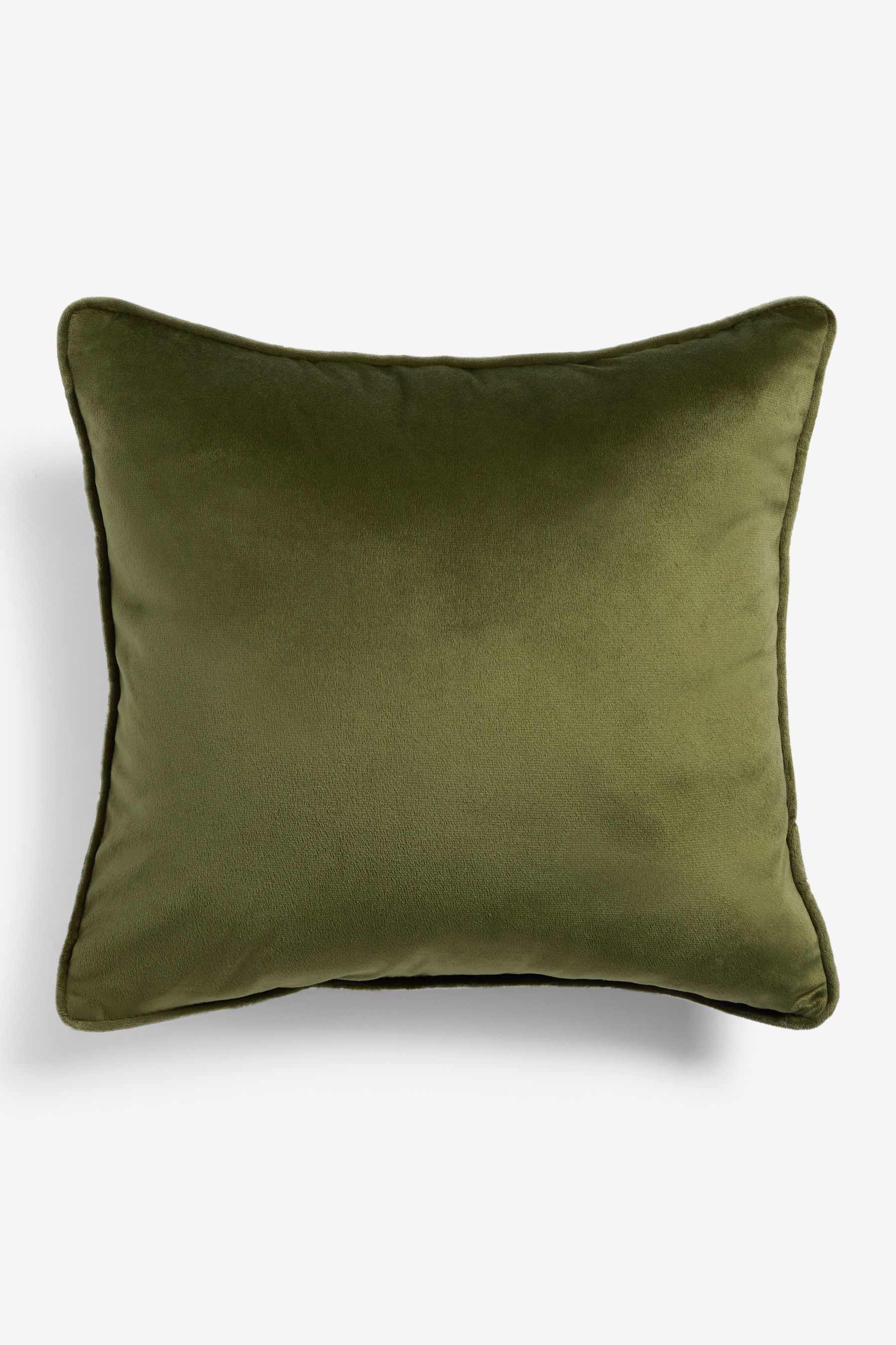 Buy Olive Green 43 x 43cm Matte Velvet Cushion from the Next UK online shop