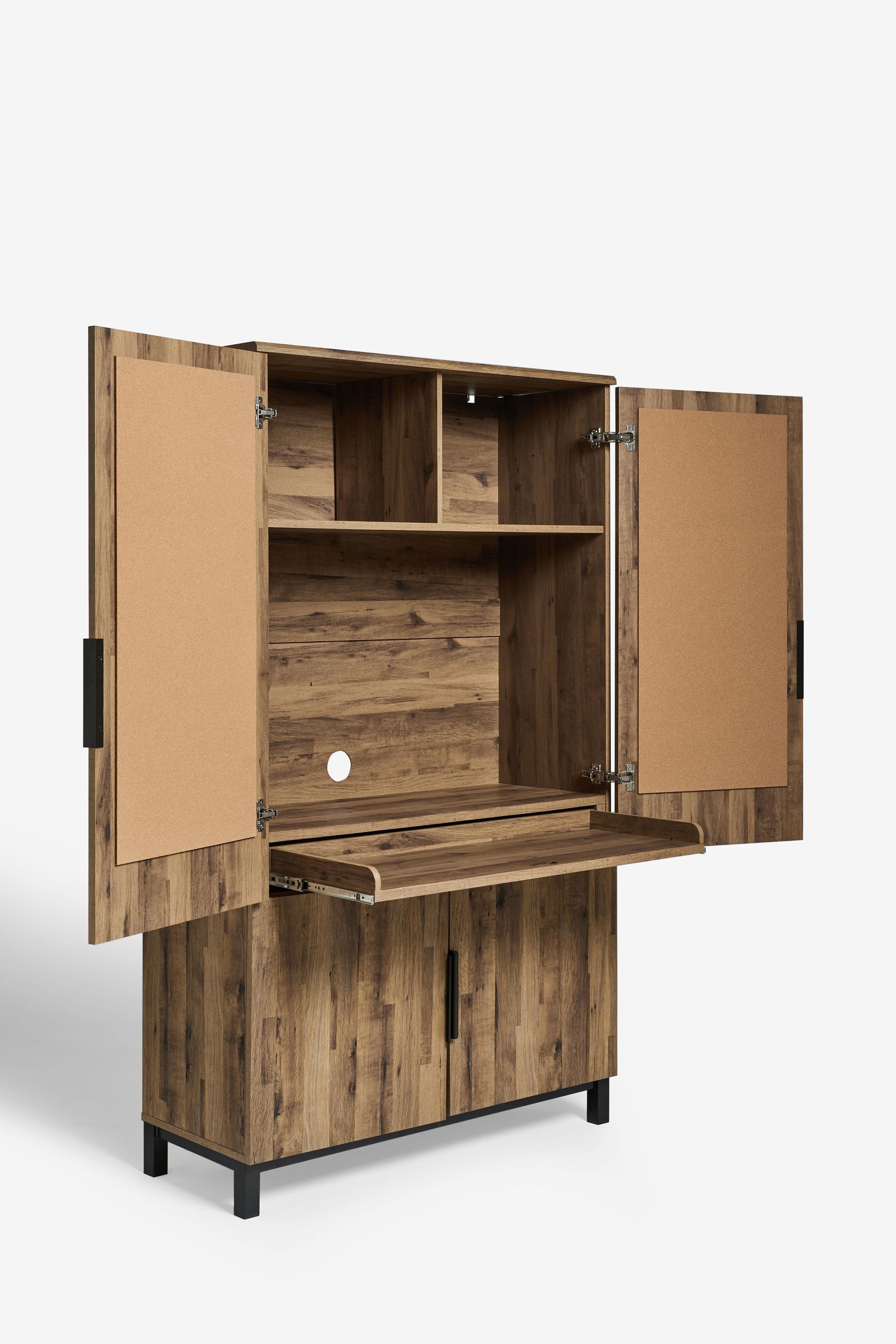 Buy Dark Natural Bronx Oak Effect Hideaway Desk from the Next UK online ...