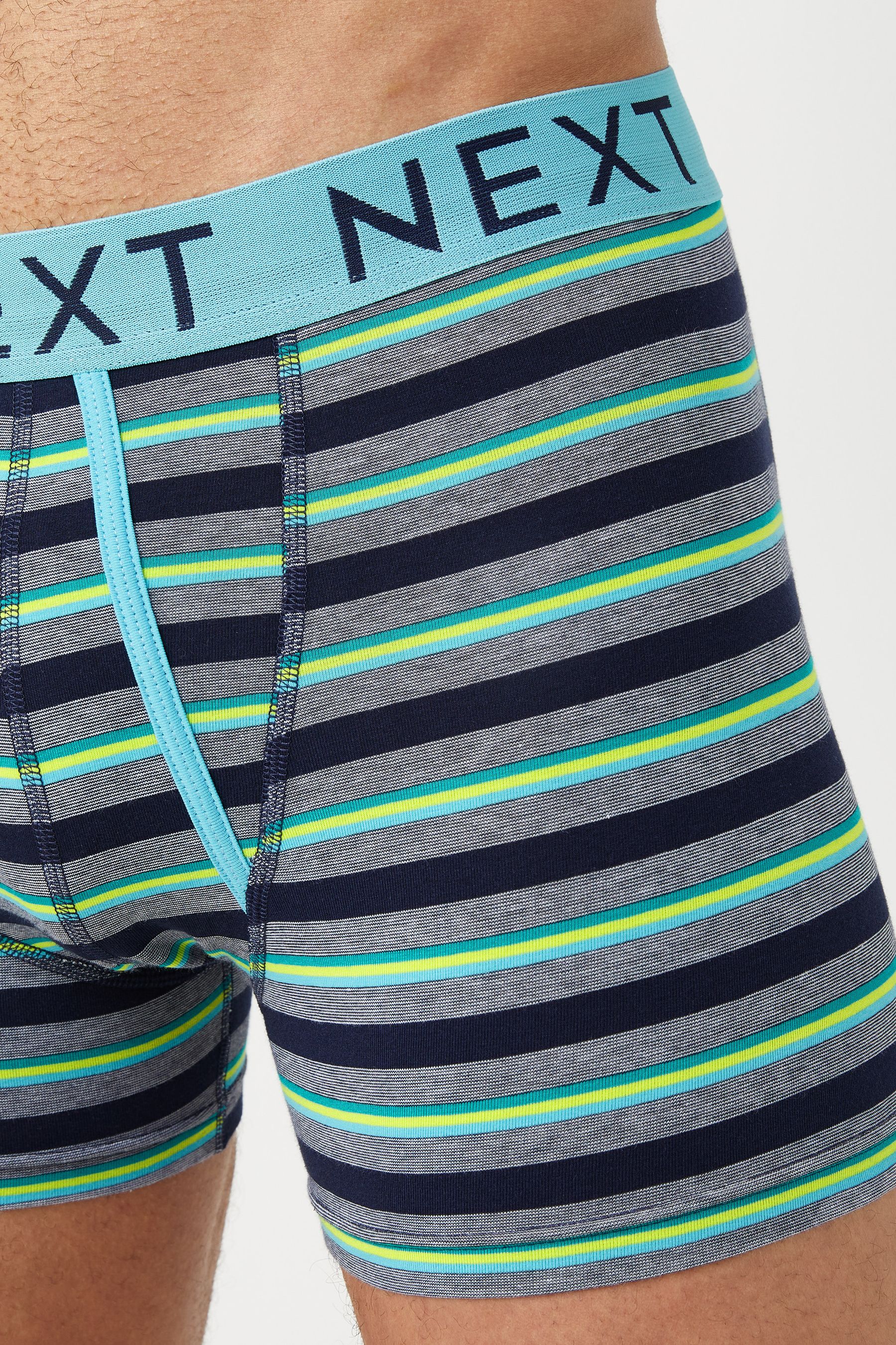 Buy Grey Bright Stripe 4 pack A-Front Boxers from the Next UK online shop