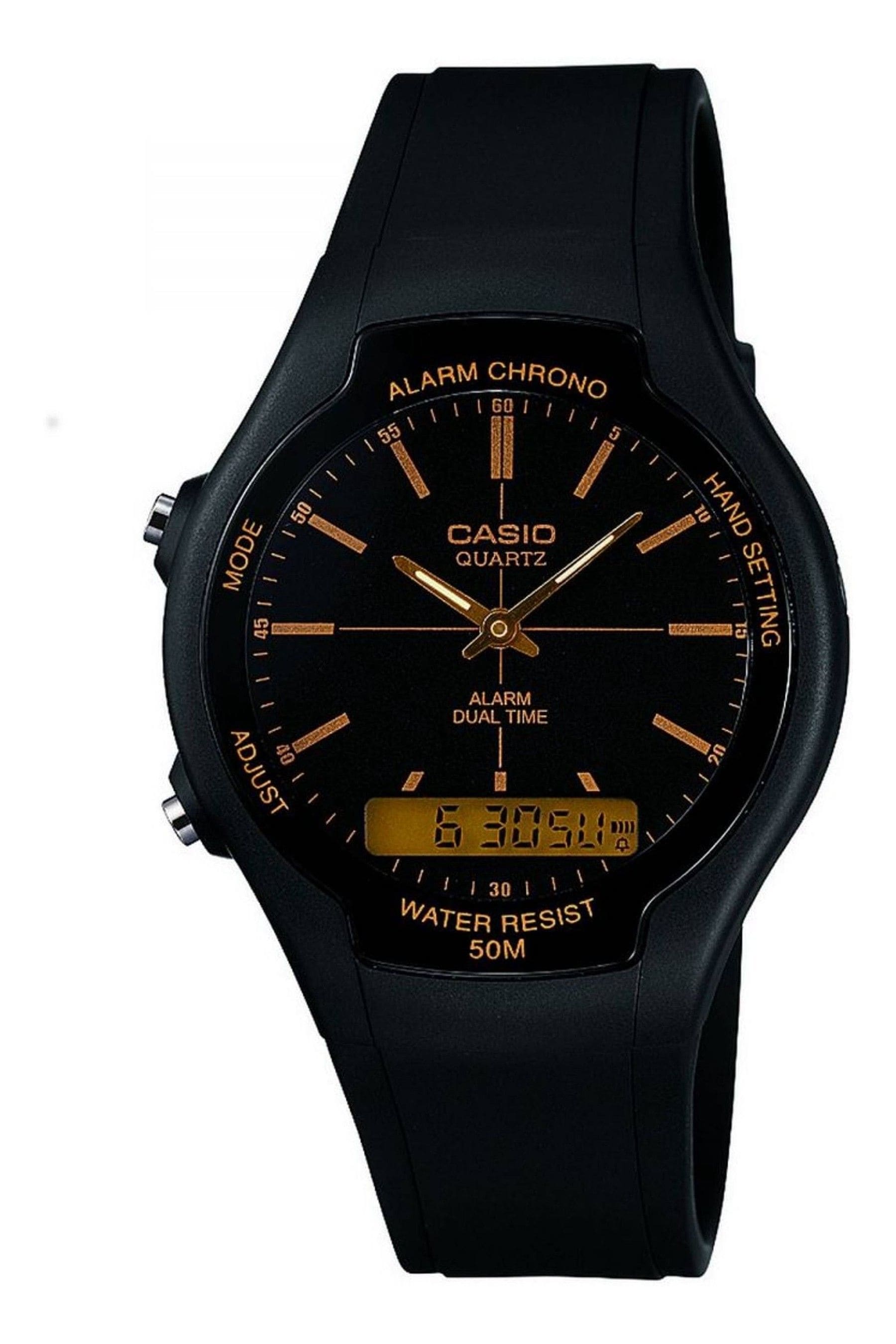 Buy Casio 'Classic' Black Stainless Steel Quartz Watch from the Next UK ...