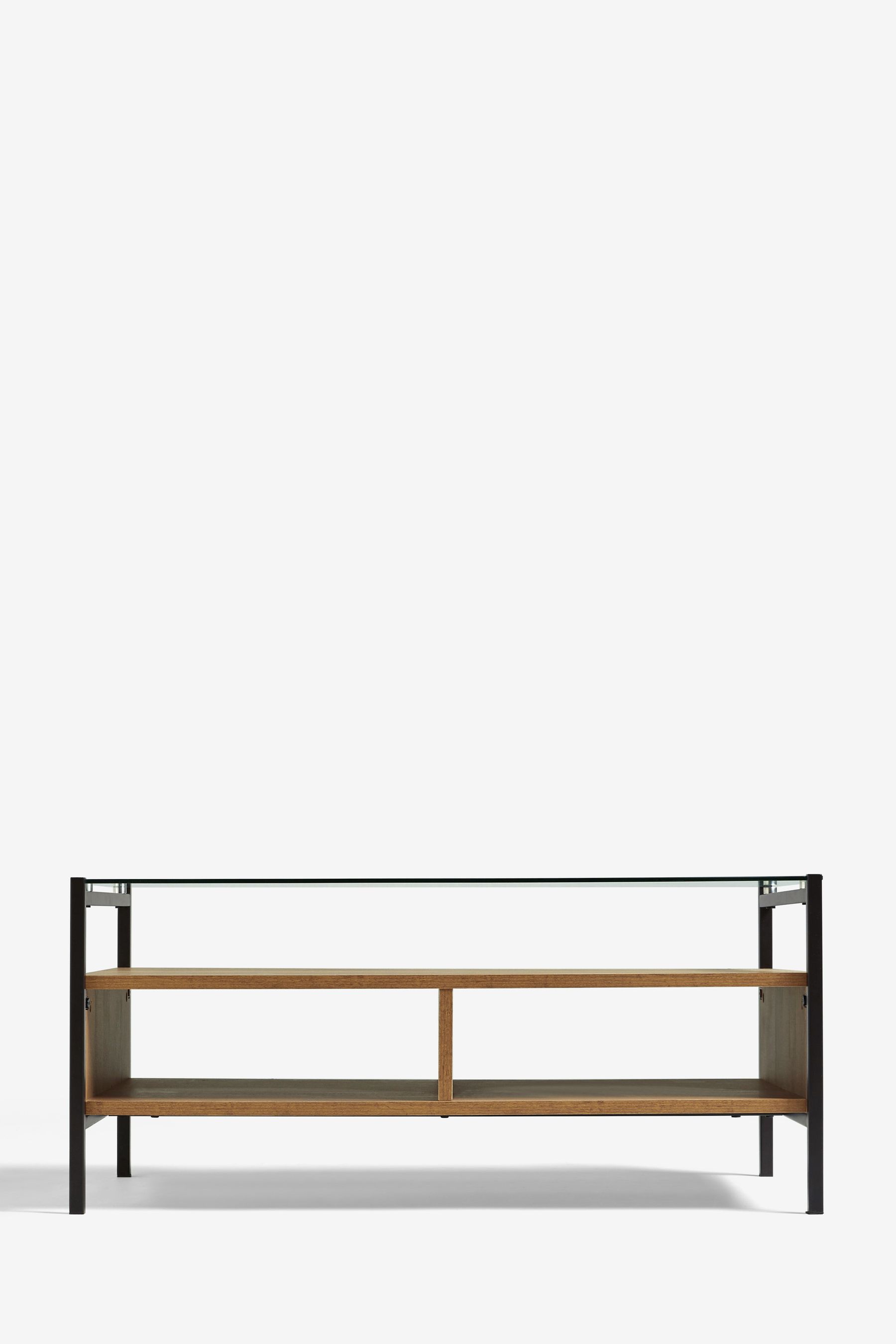 Buy Dark Bronx Oak Effect Glass Coffee Table from the Next UK online shop