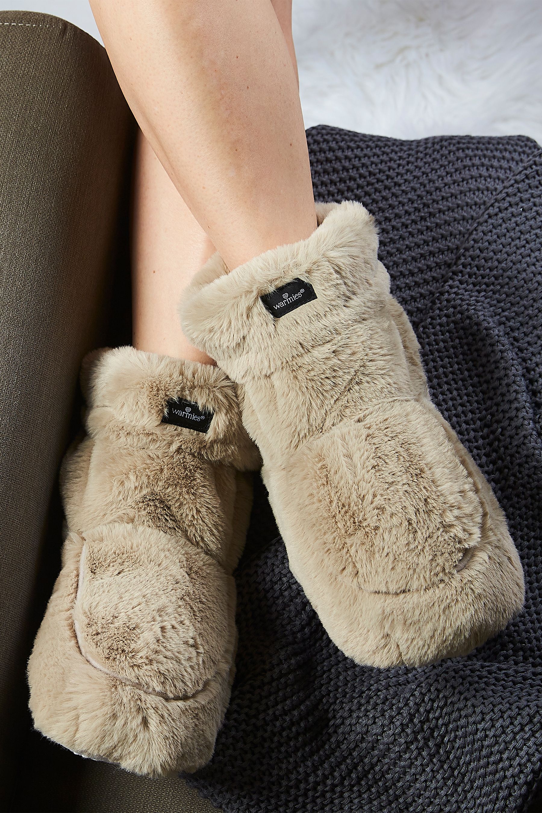 Buy Warmies Natural Fully Heatable Luxury Slipper Boots from the Next ...