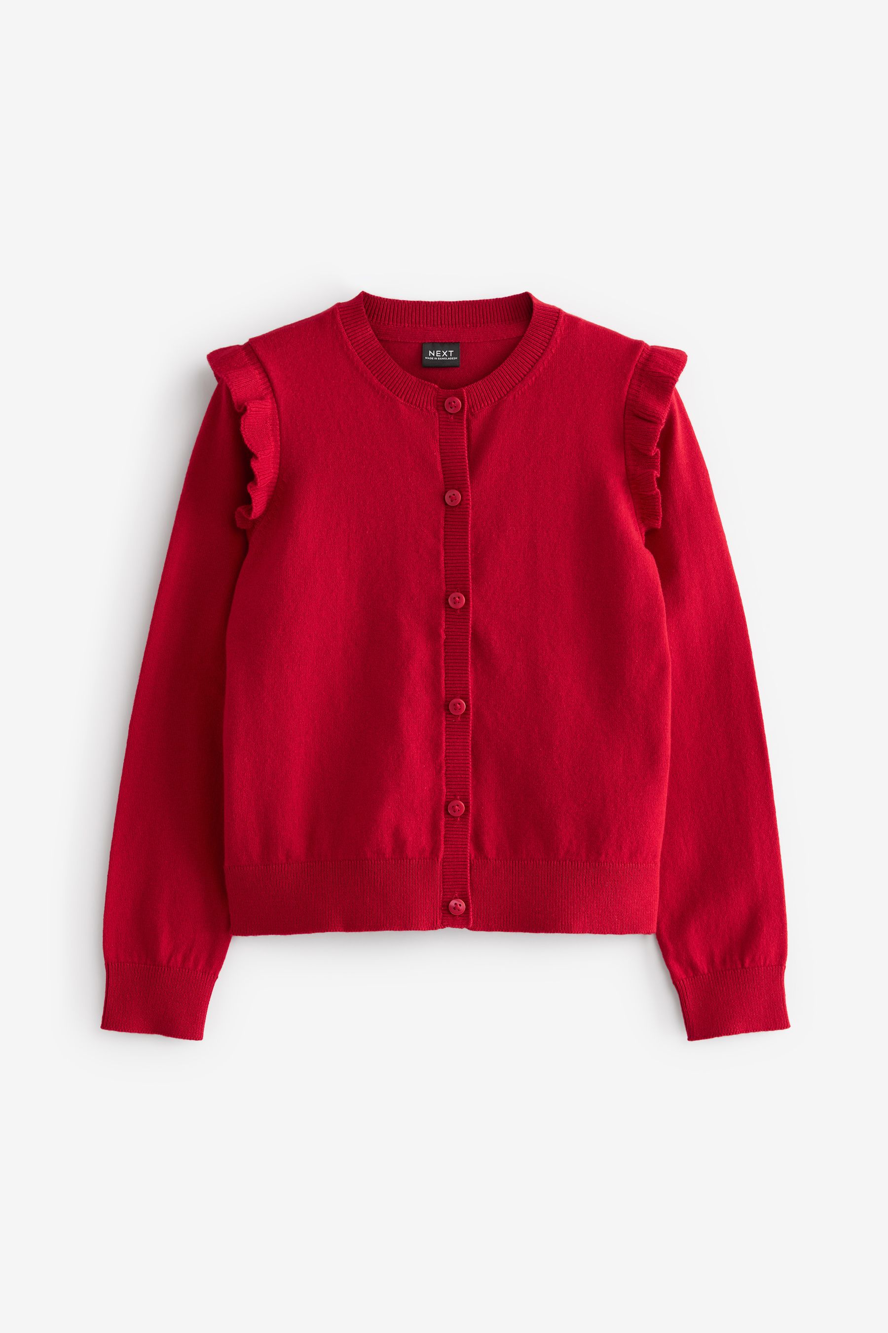 Buy Cotton Rich Frill Shoulder School Cardigan (3-16yrs) from the Next ...