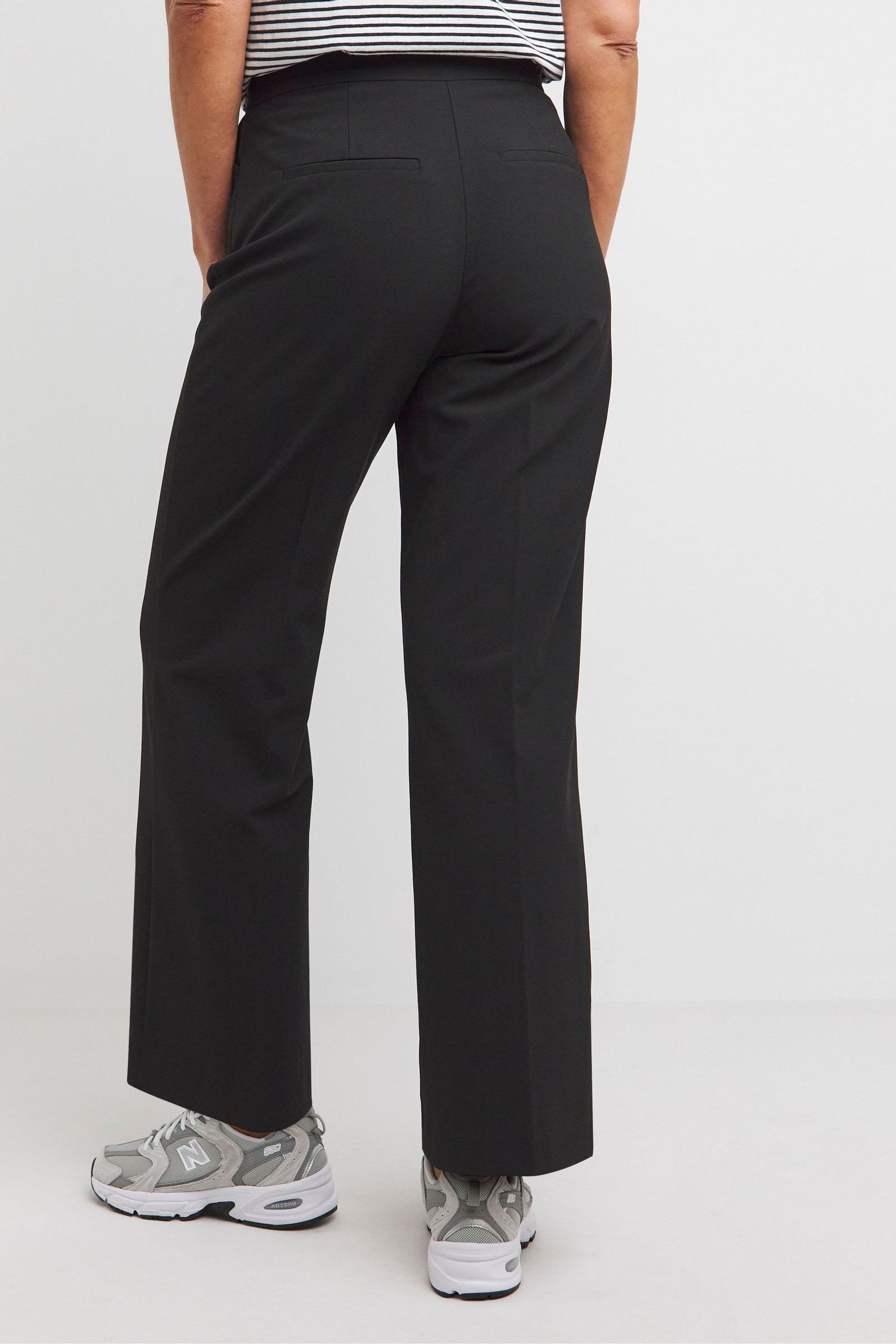 Buy JD Williams Black Long Length Magisculpt Wide Leg Trousers from the ...