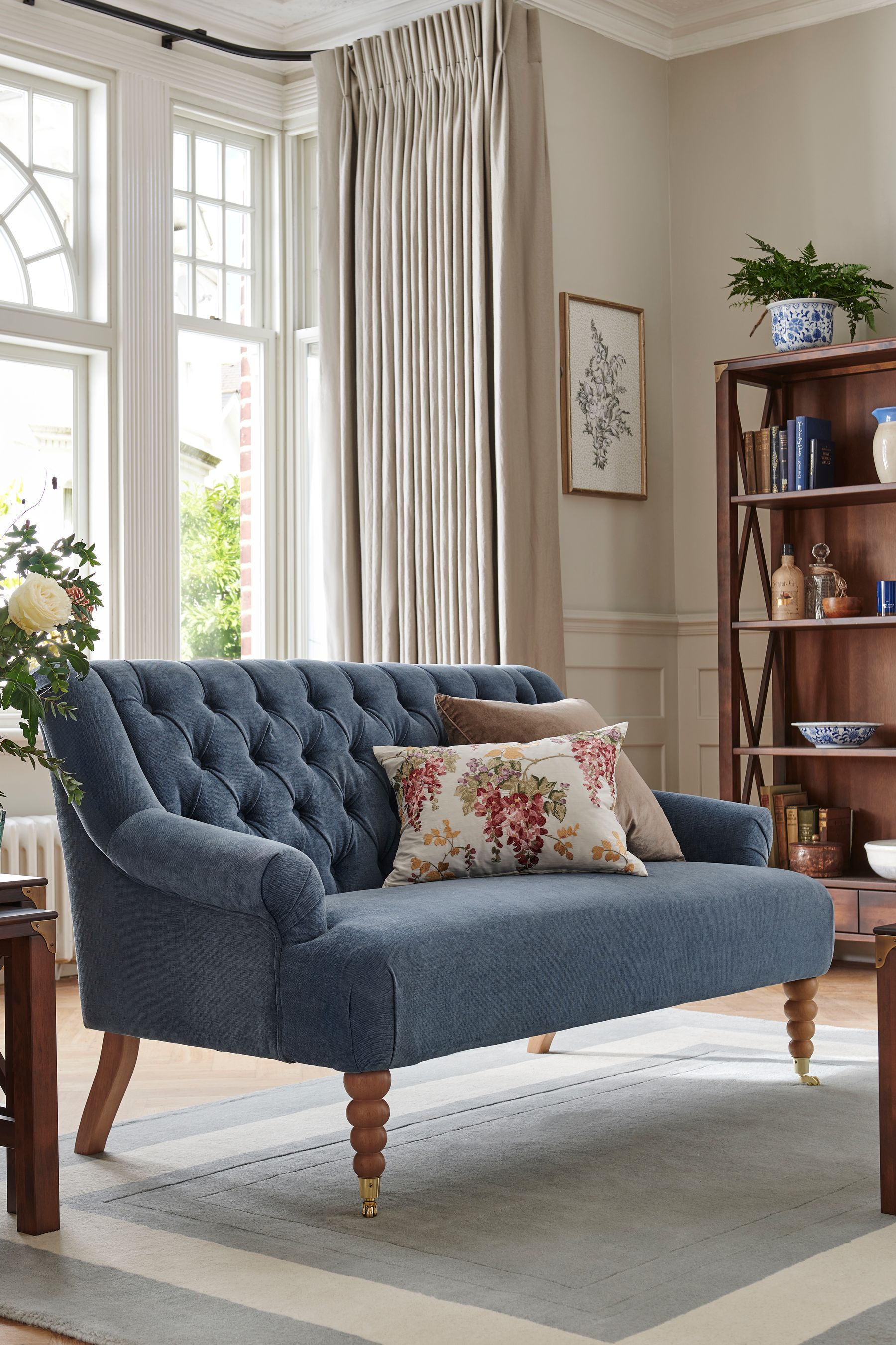 Buy Laura Ashley Baron Chenille Seaspray Blue Ropsley Sofa from the ...