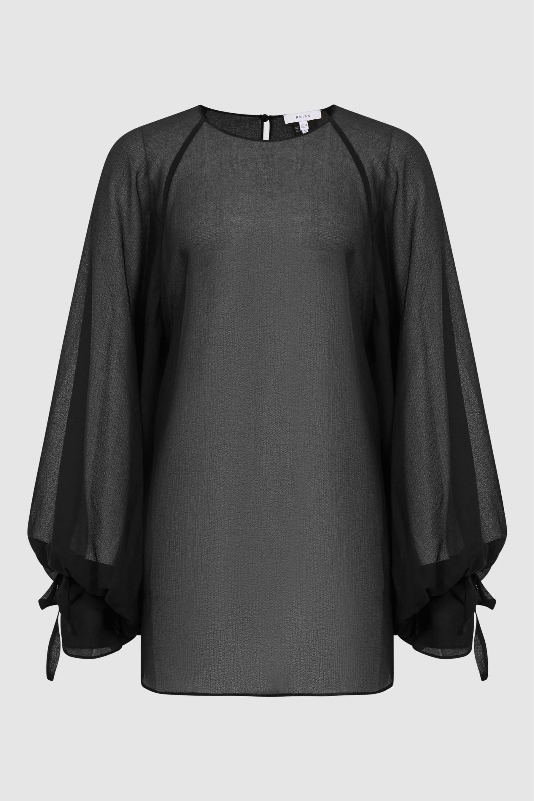 Buy Reiss Black Liv Blouson Sleeve Sheer Blouse from the Next UK online ...