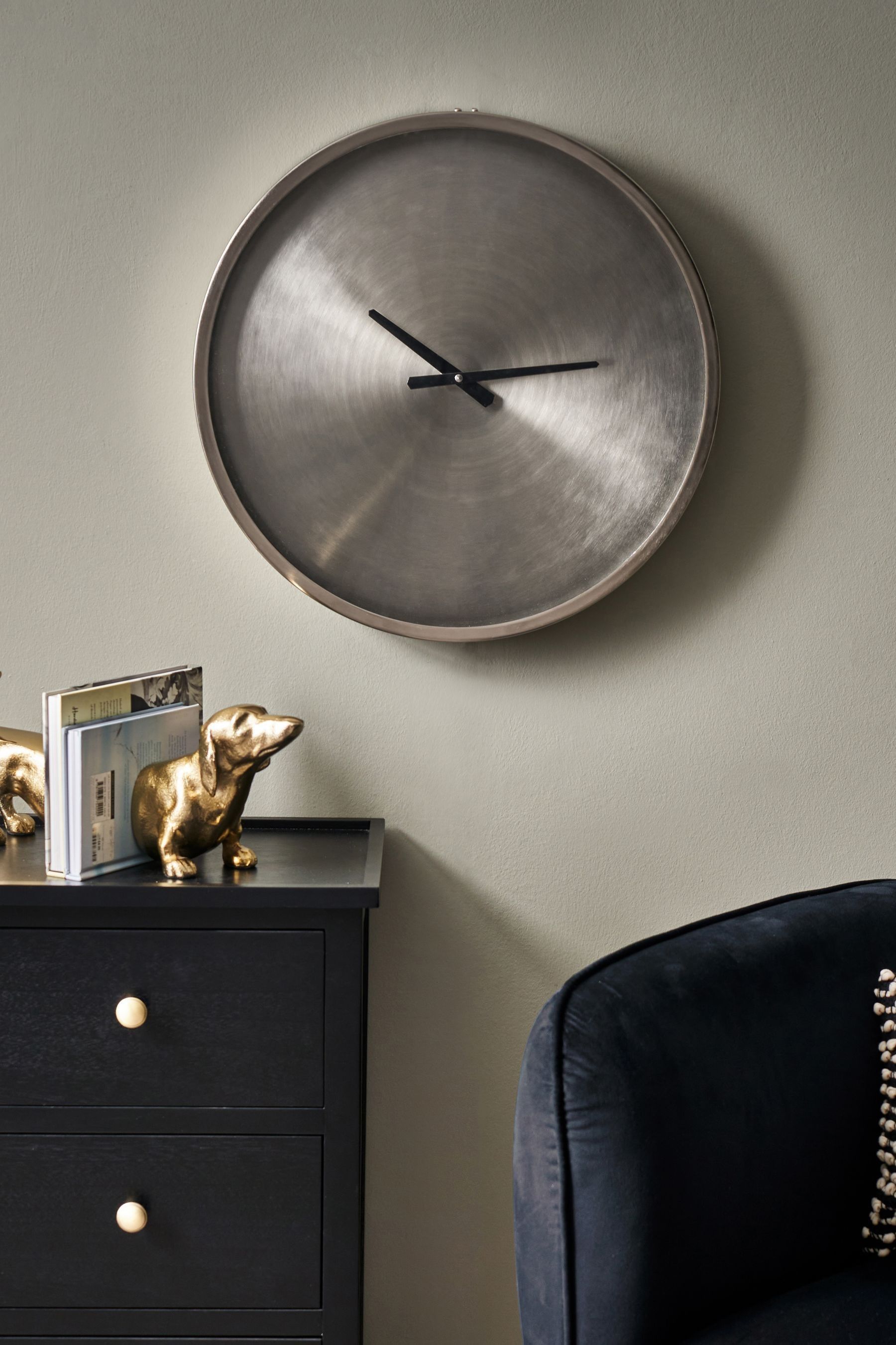 Buy Pacific Brushed Nickel Round Wall Clock from the Next UK online shop