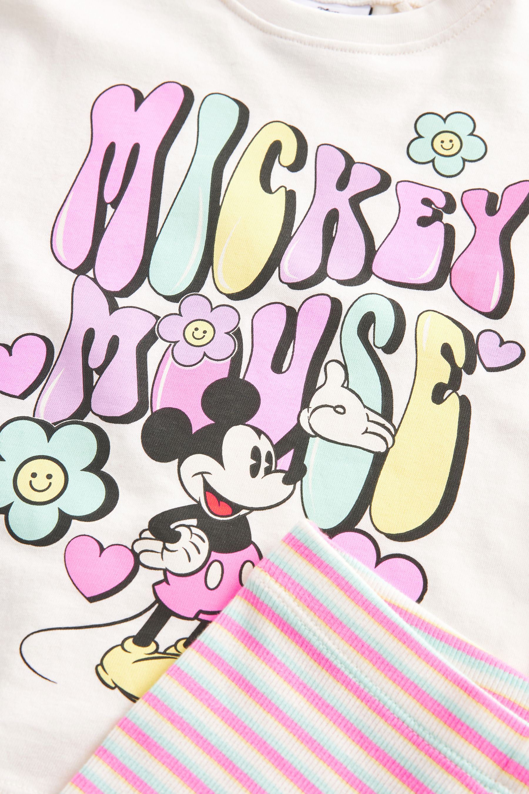 Buy Bright Pink Disney Minnie Mouse T-Shirt and Flare Leggings Set ...