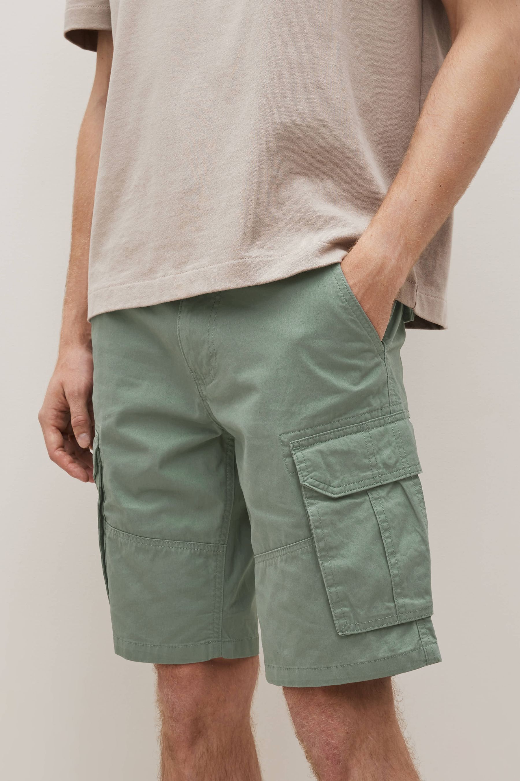 Buy Sage Green Cotton Cargo Shorts from the Next UK online shop