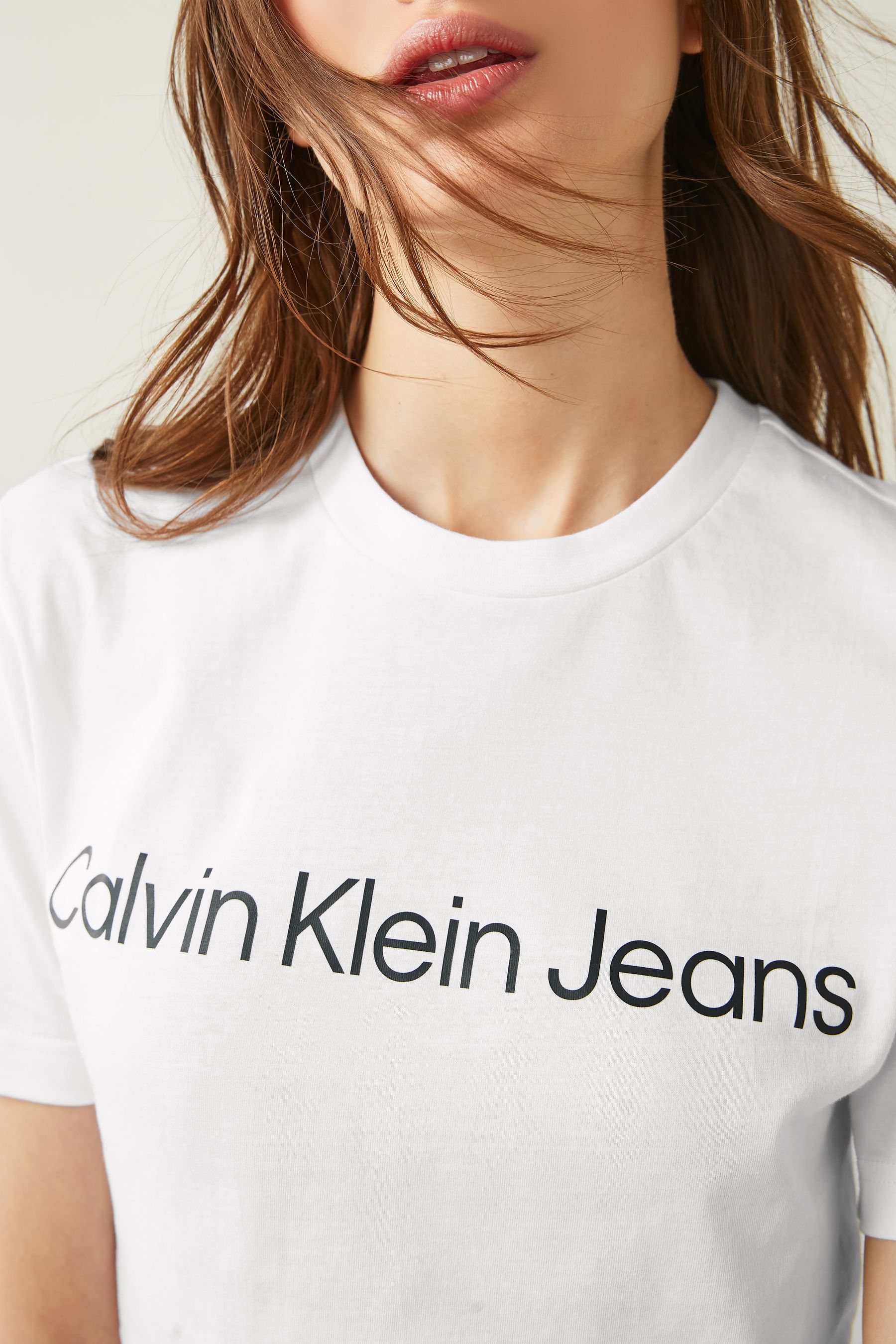 Buy Calvin Klein Jeans Institutional White Logo Slim T-Shirt from the ...