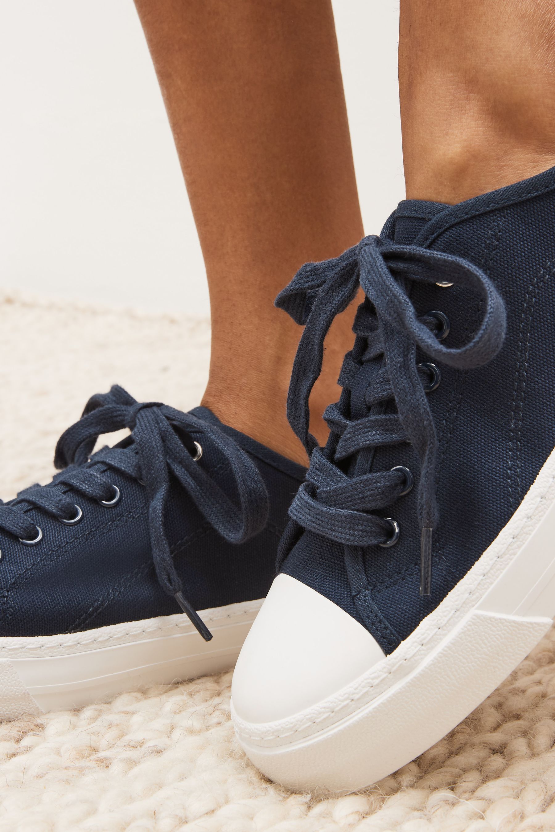 Buy Navy Forever Comfort® Navy Baseball Canvas Trainers from the Next ...