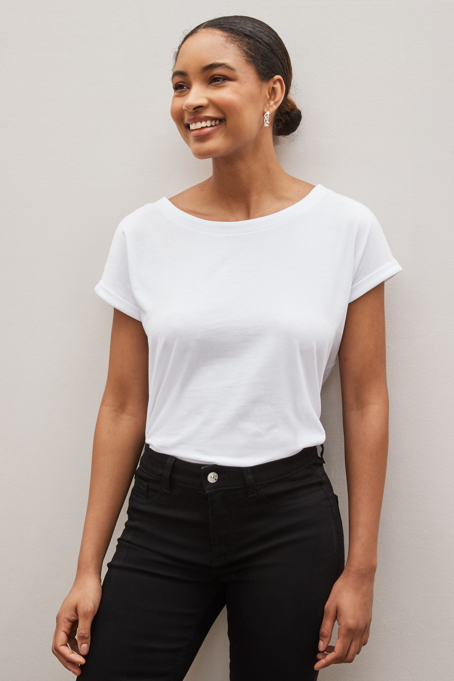 Buy Black/White/Stripe Cap Sleeve T-Shirts 3 Pack from Next Australia