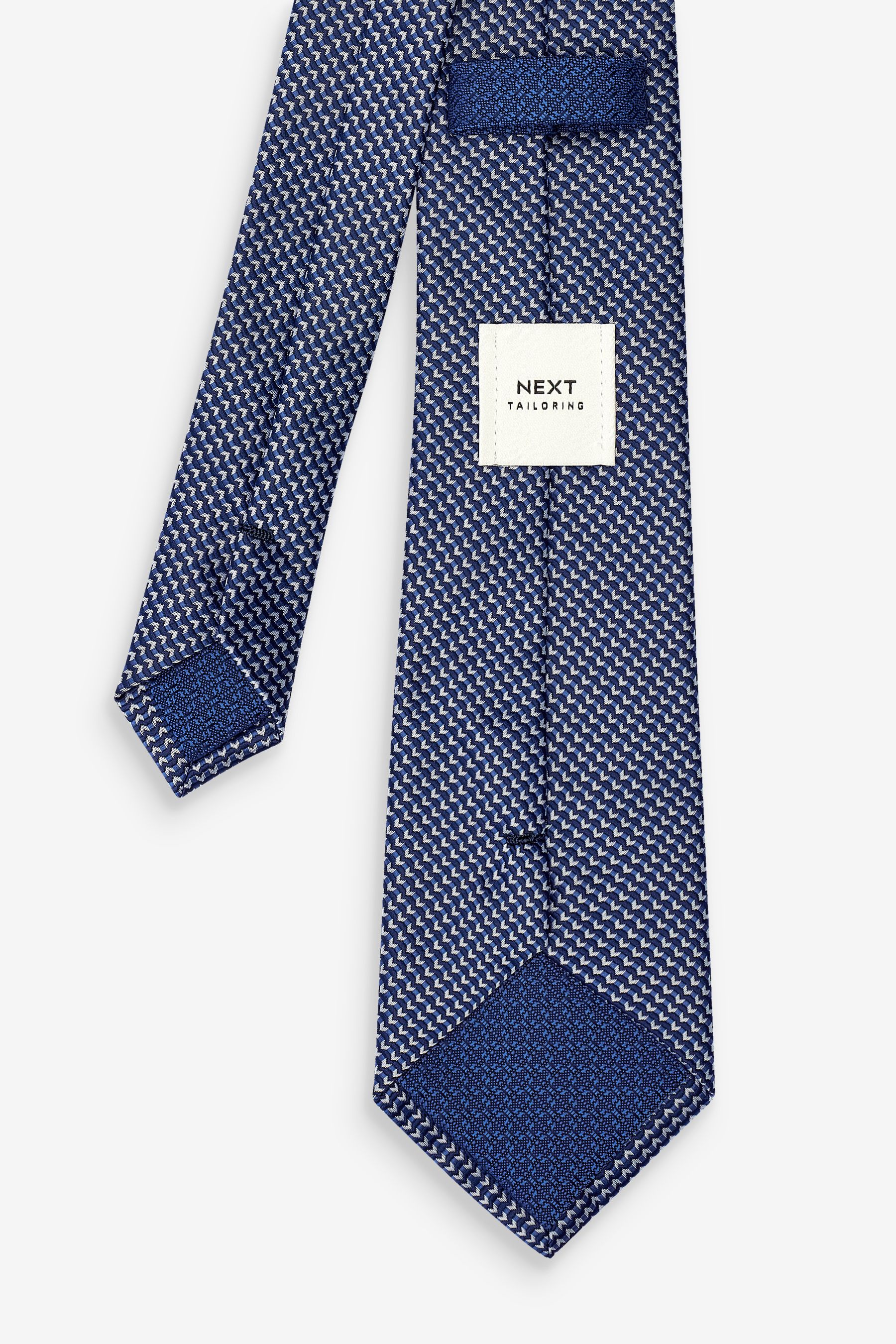 Buy Blue Textured Tie With Tie Clips 2 Pack from Next United Arab Emirates