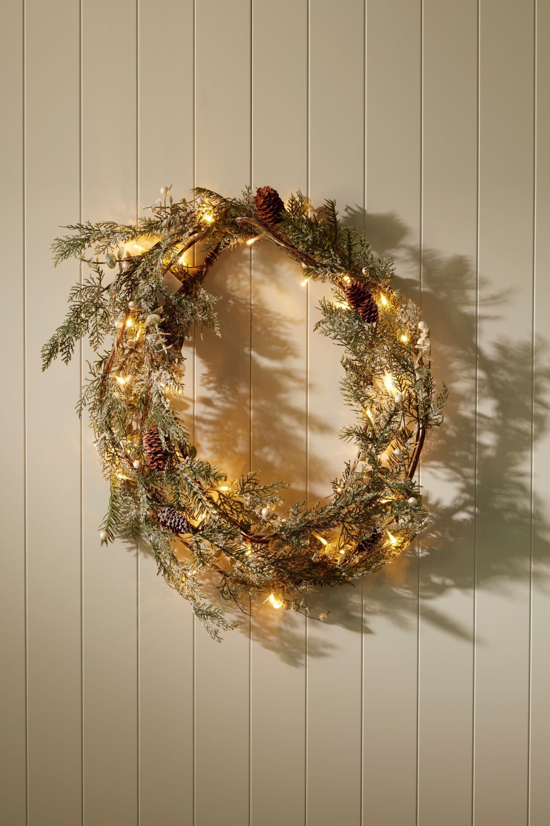Buy Bayswood Green Lit Pine Cone Christmas Garland 360cm from the Next ...