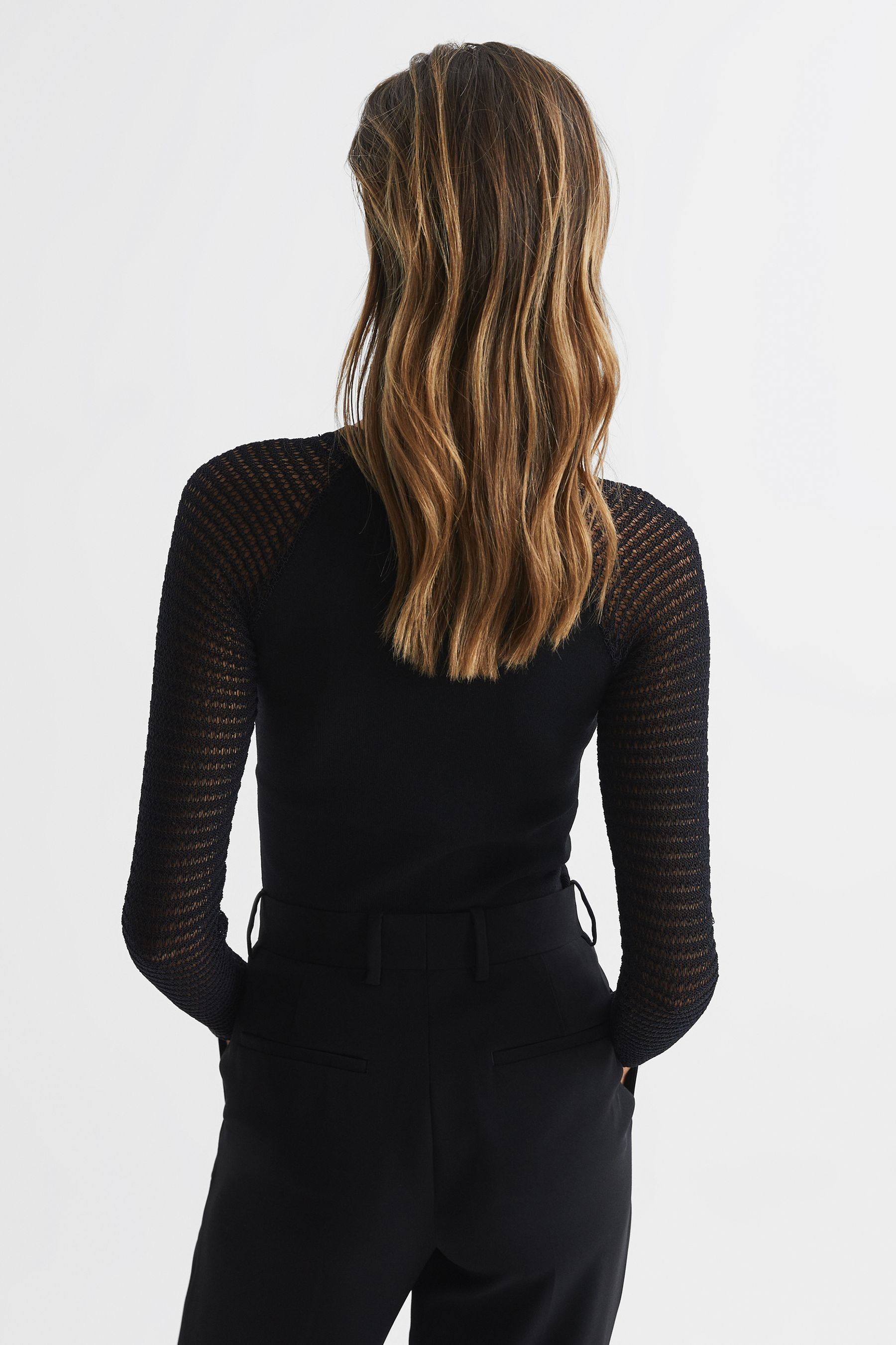 Buy Reiss Black Maria Sheer Twist Front Jumper from the Next UK online shop