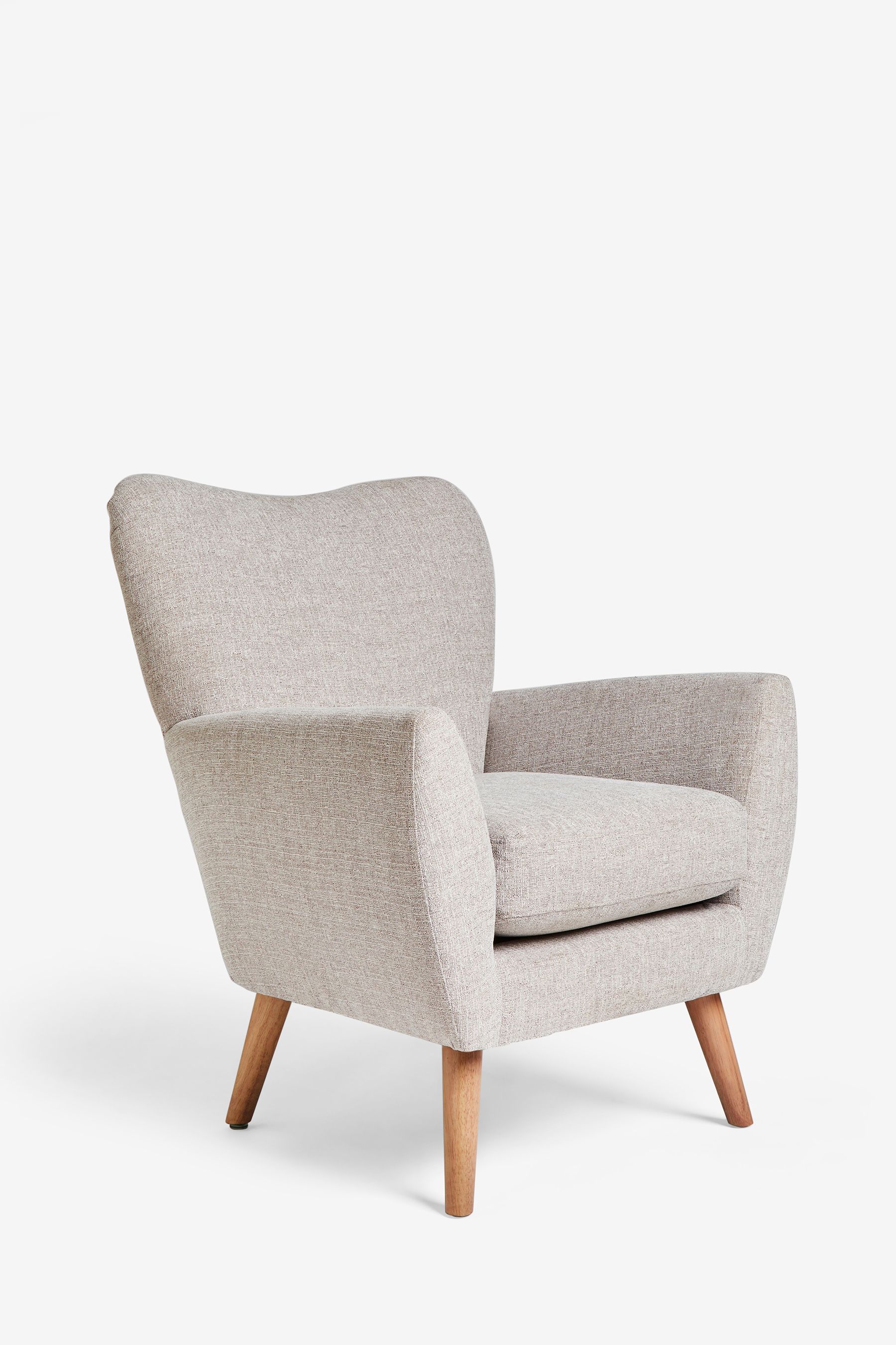 Buy Tweedy Plain Mid Natural Wilson II Highback Armchair from the Next ...
