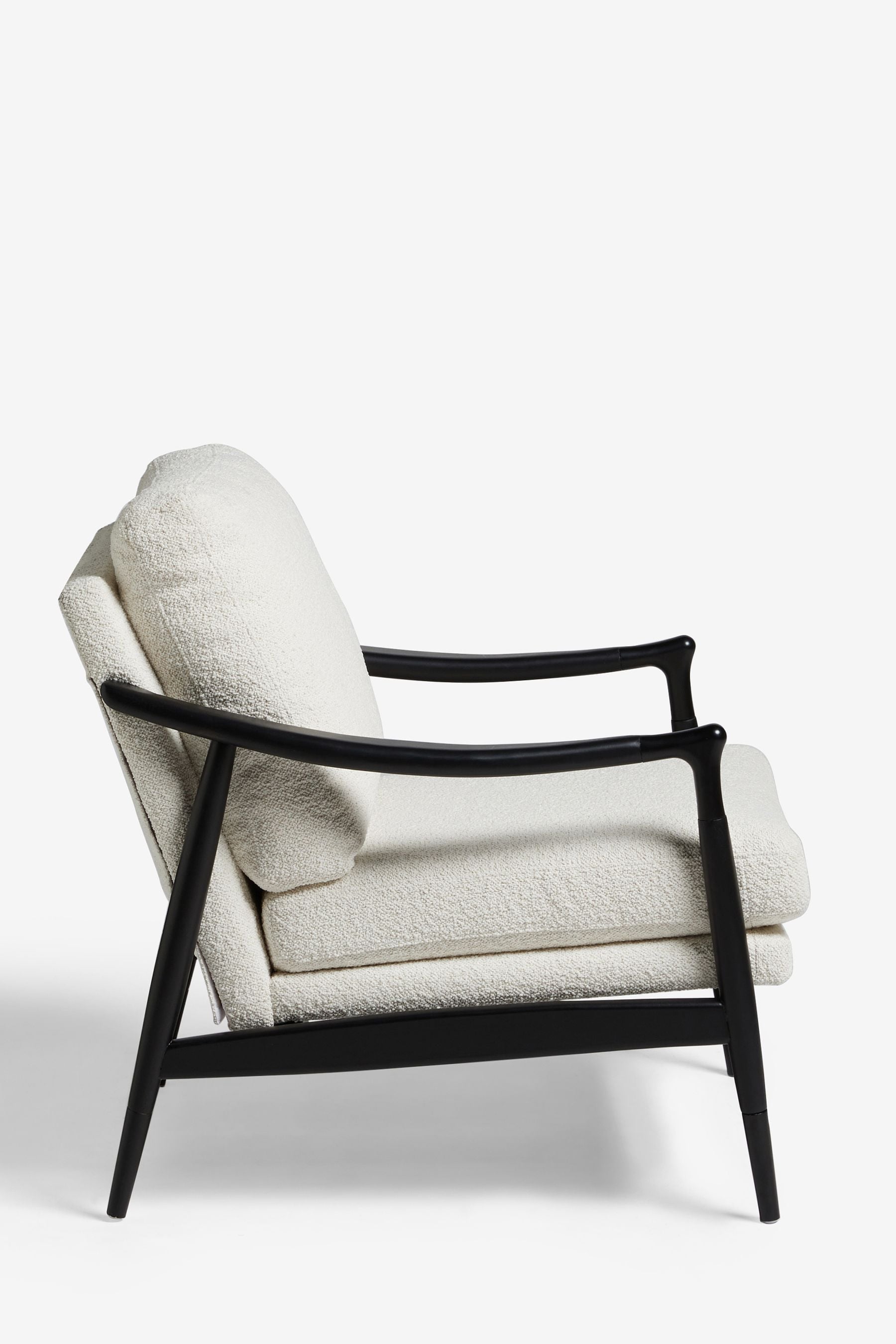 Buy Casual Boucle Oyster Natural Flinton Wooden Black Leg Accent Chair ...