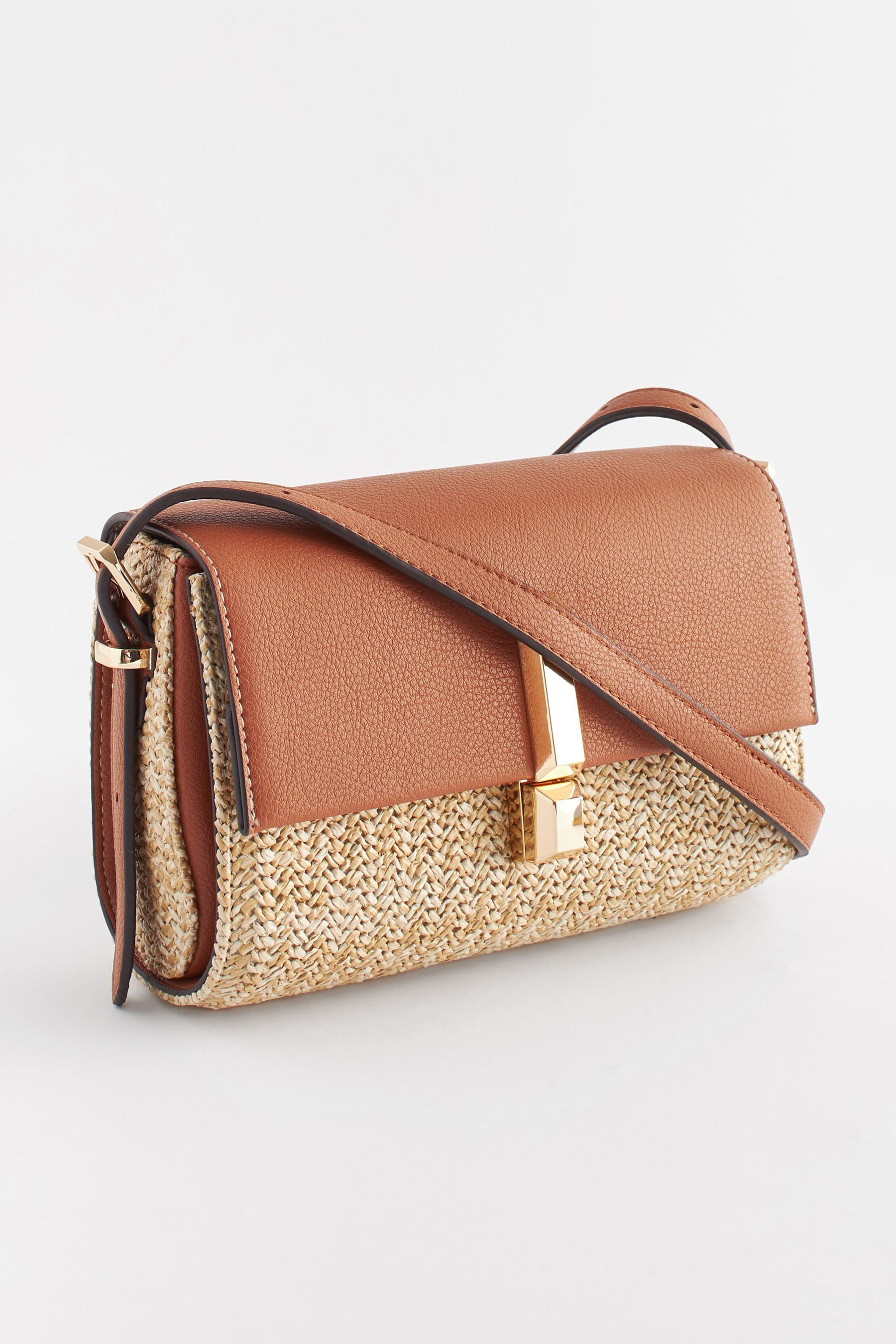 Buy Tan Brown Raffia Cross-Body Bag from the Next UK online shop