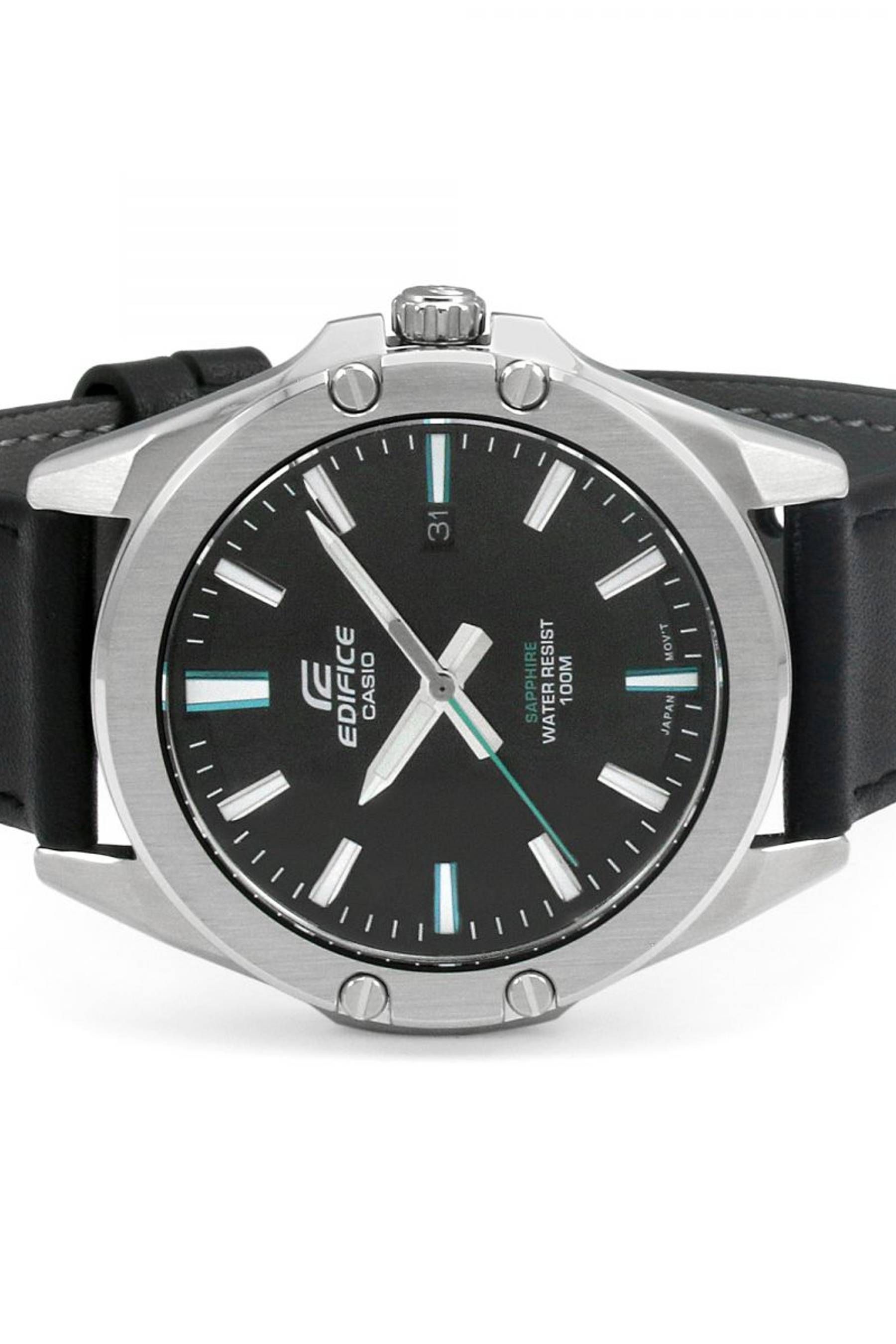 Buy Casio 'Edifice' Silver, Black and Navy Stainless Steel Quartz Watch ...