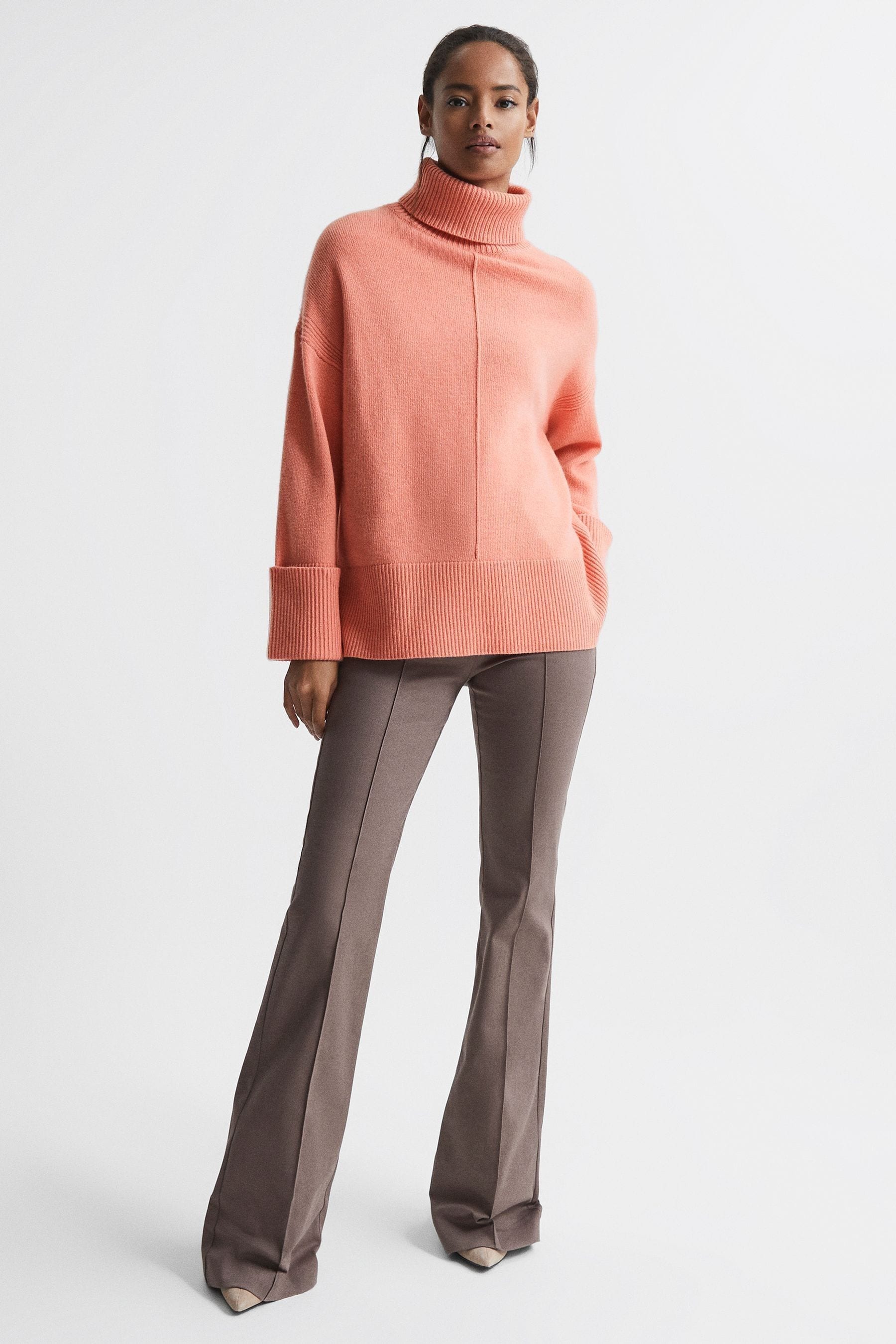 Buy Reiss Pink Sarah Wool-Cashmere Roll Neck Jumper from the Next UK ...
